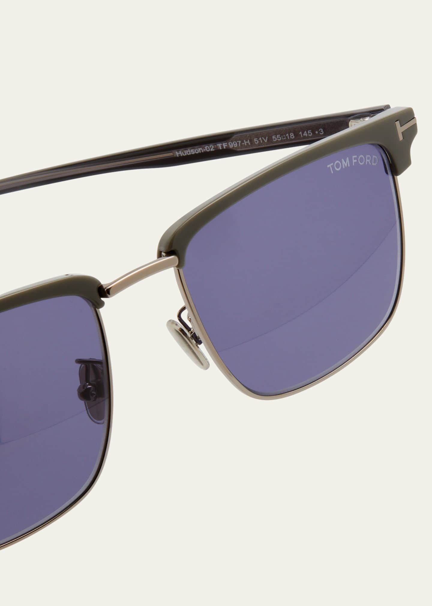 Tom Ford Mens Ft0997 Hudson Half Rim Square Sunglasses Bergdorf Goodman