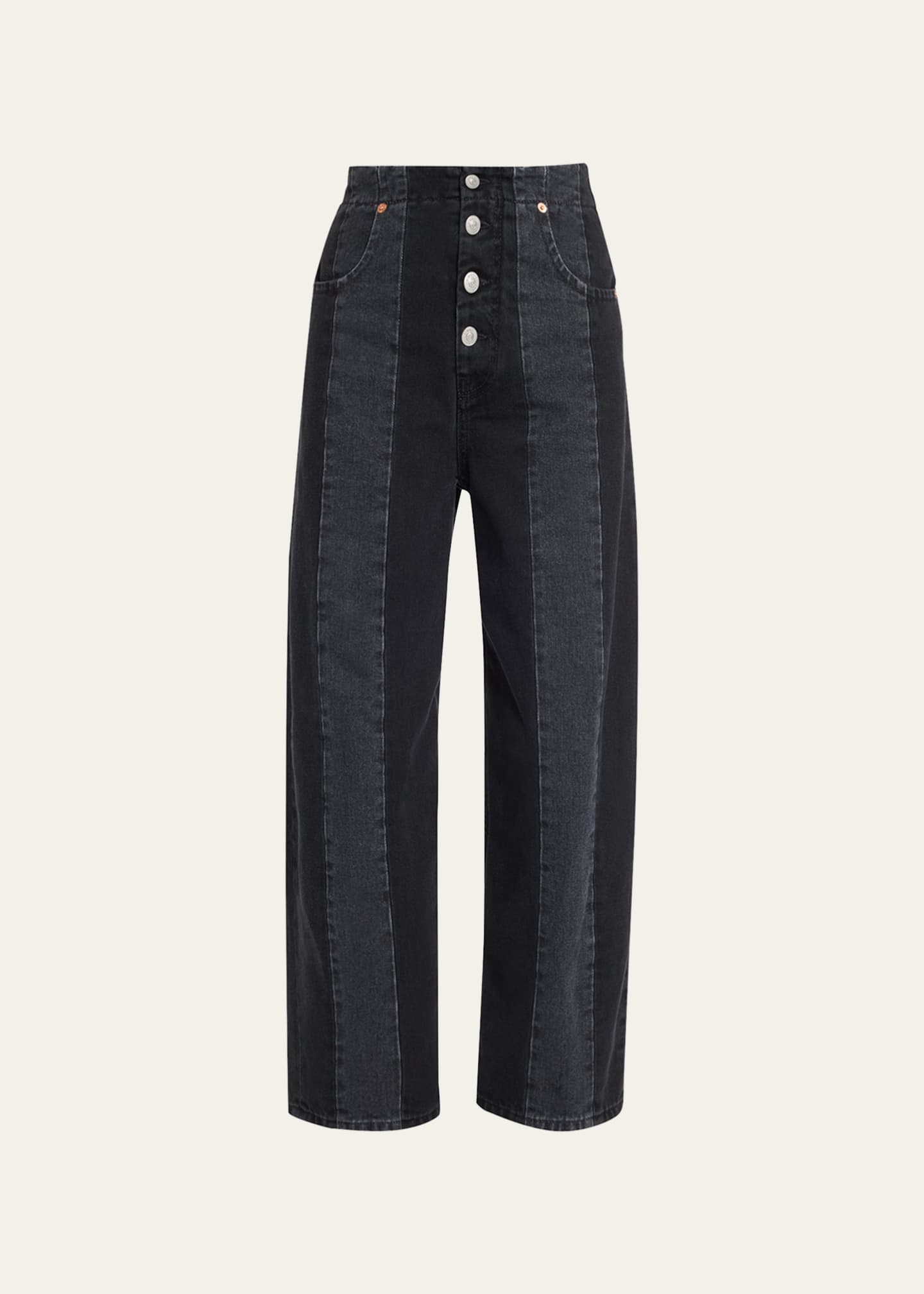 MM6 Maison Margiela Paneled Wide Tapered Ankle Jeans - Bergdorf Goodman