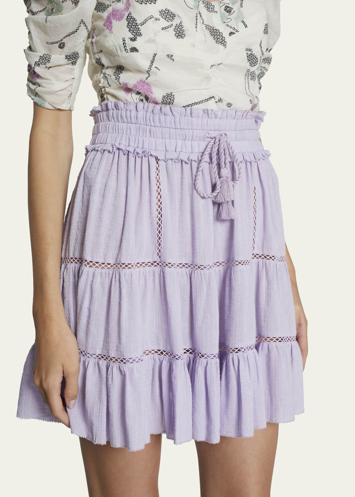 Etoile Isabel Marant Lioline Tiered Elastic Mini Skirt - Bergdorf Goodman