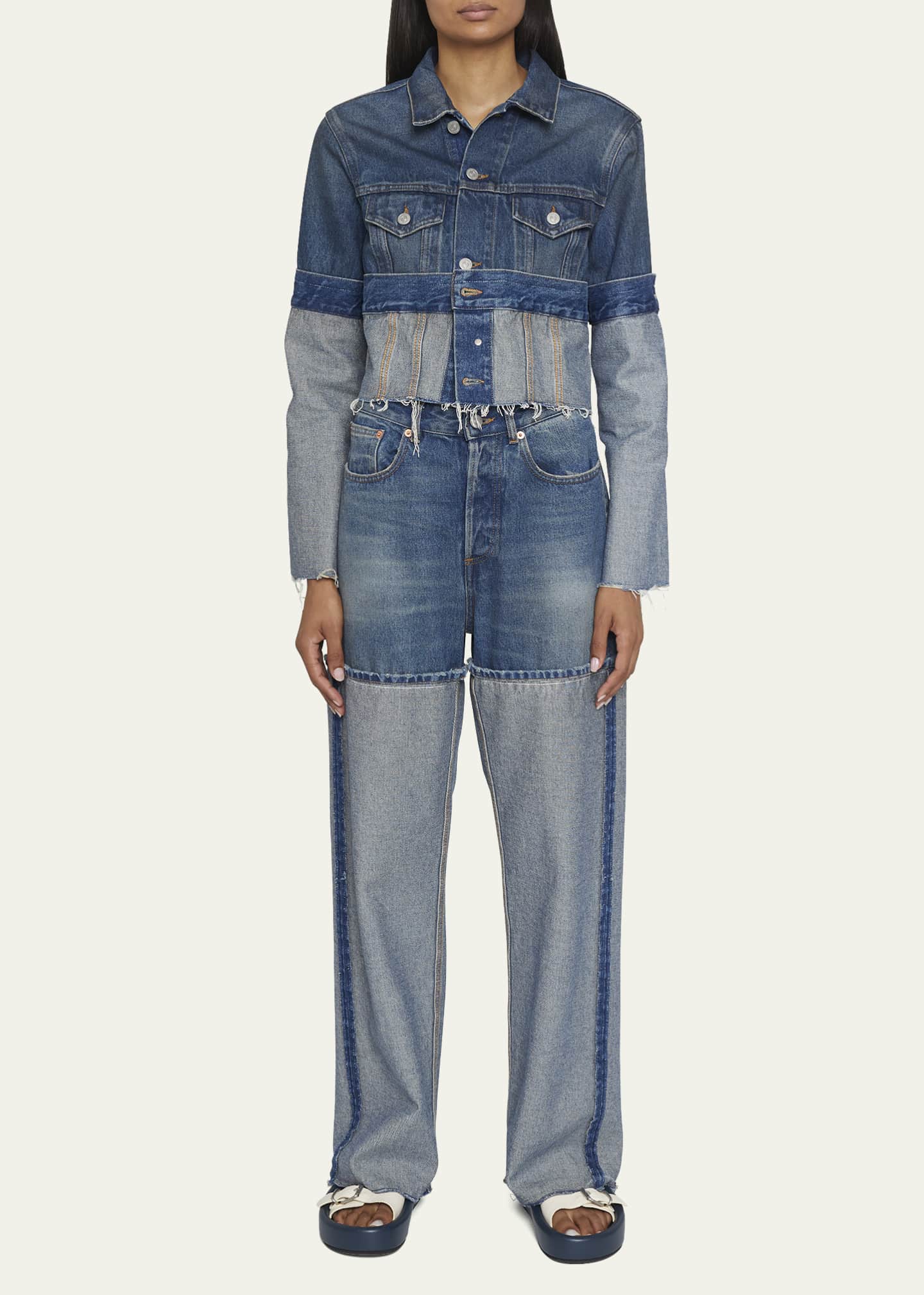MM6 Maison Margiela Deconstructed Denim Sports Jacket - Bergdorf Goodman