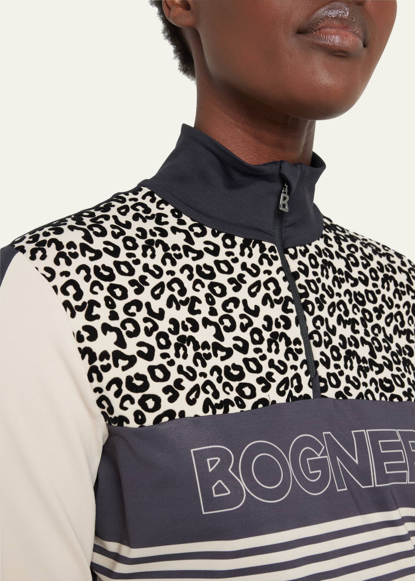 Bogner Gitti Leopard Quarter-Zip Jacket - Bergdorf Goodman