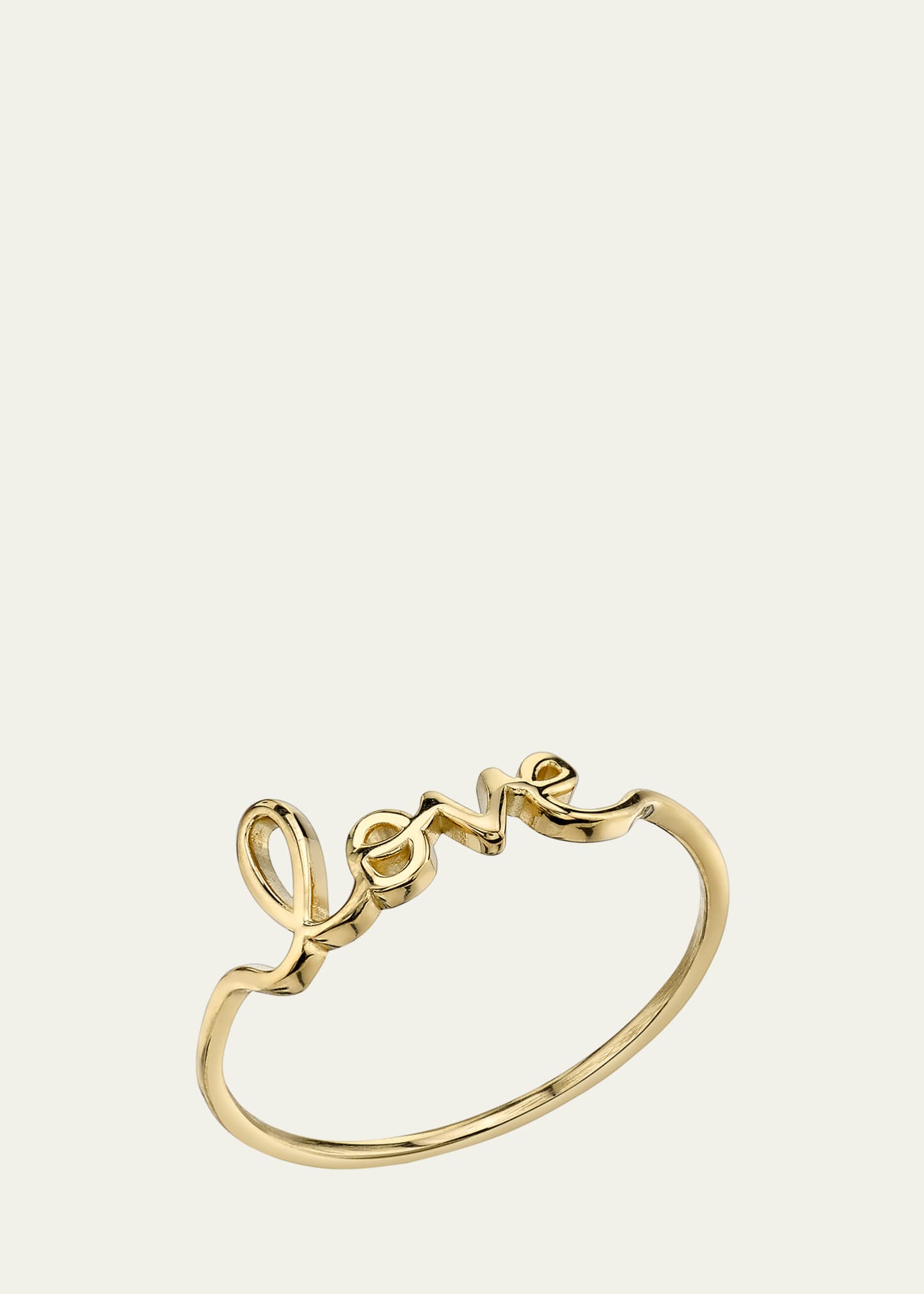 Sydney Evan 14K Yellow Gold Love Script Ring - Bergdorf Goodman