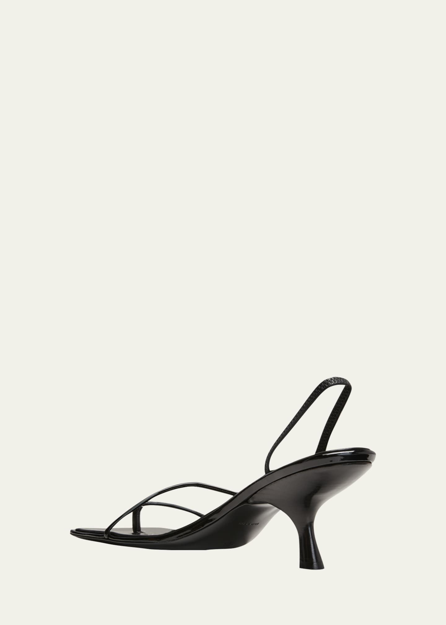 THE ROW Rai Patent Leather Strappy Kitten-Heel Sandals - Bergdorf Goodman