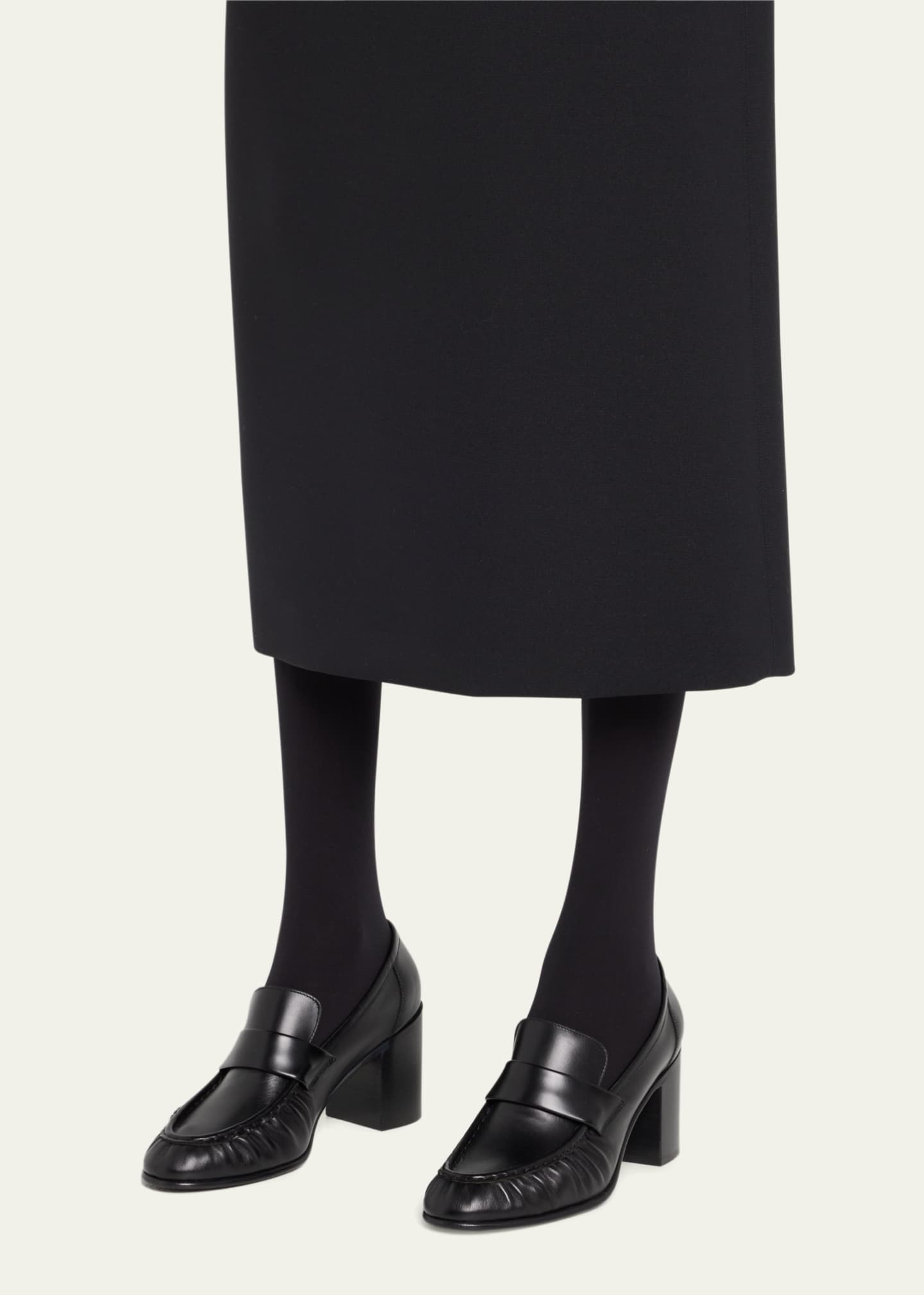 THE ROW Leather Heeled Loafer Pumps - Bergdorf Goodman