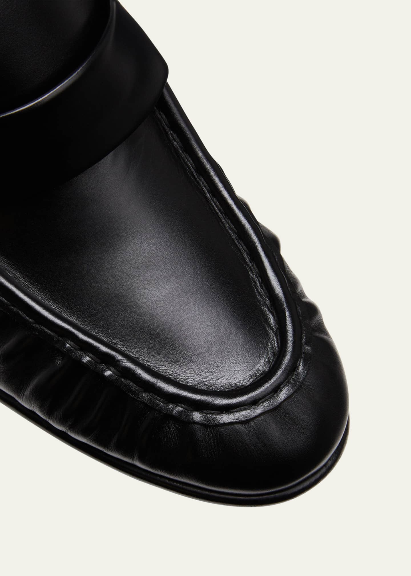 THE ROW Leather Heeled Loafer Pumps - Bergdorf Goodman