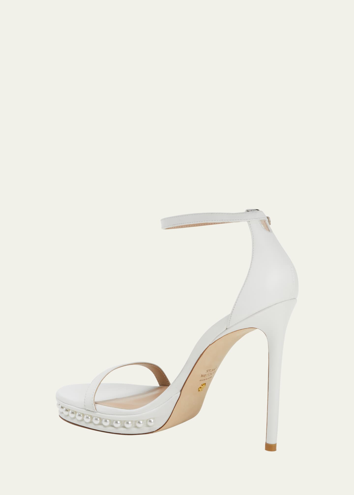Stuart Weitzman Nudistdisco Lambskin Pearly Platform Sandals - Bergdorf ...