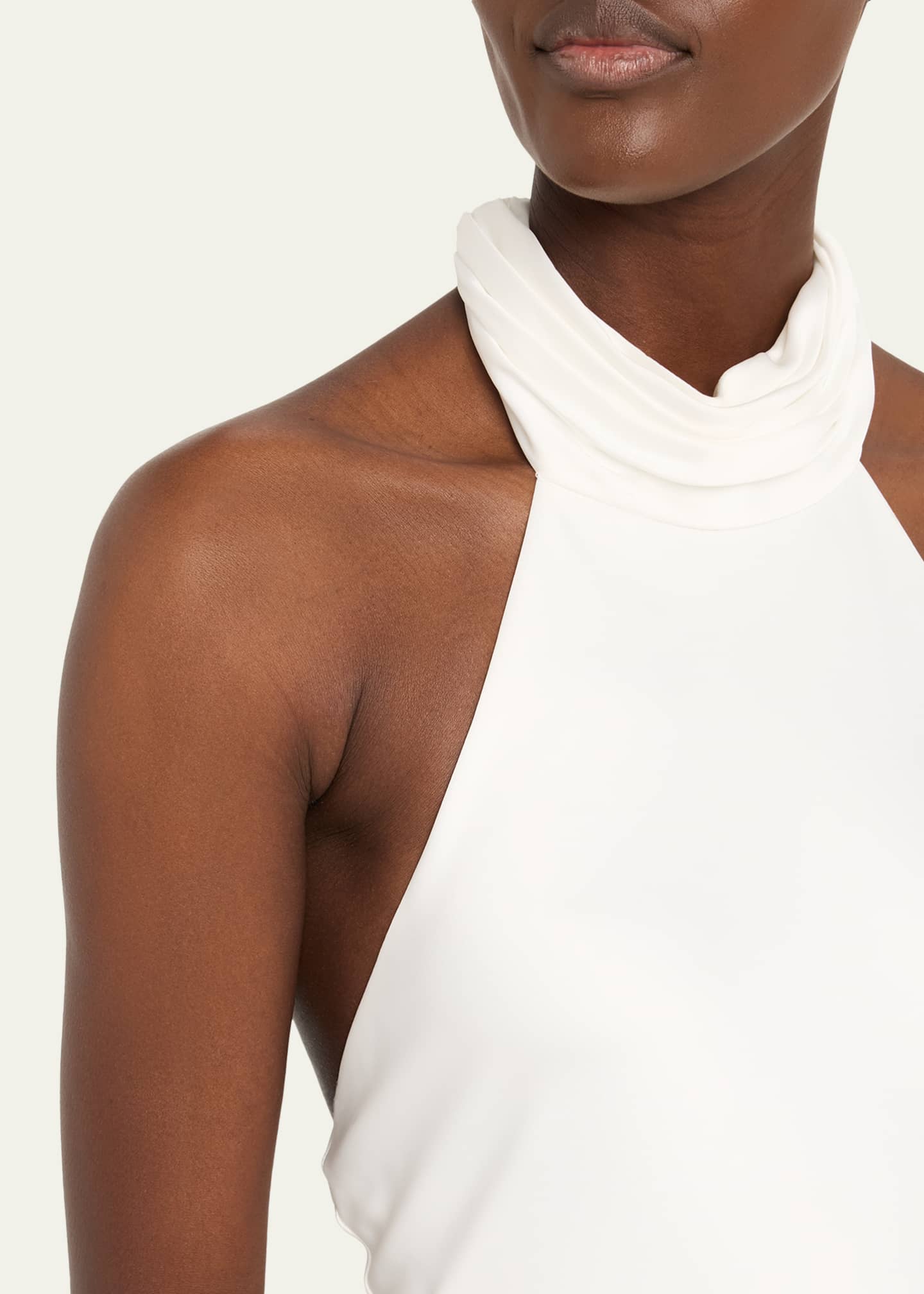 Ramy Brook Tatiana Low-Cut Halter Column Gown - Bergdorf Goodman