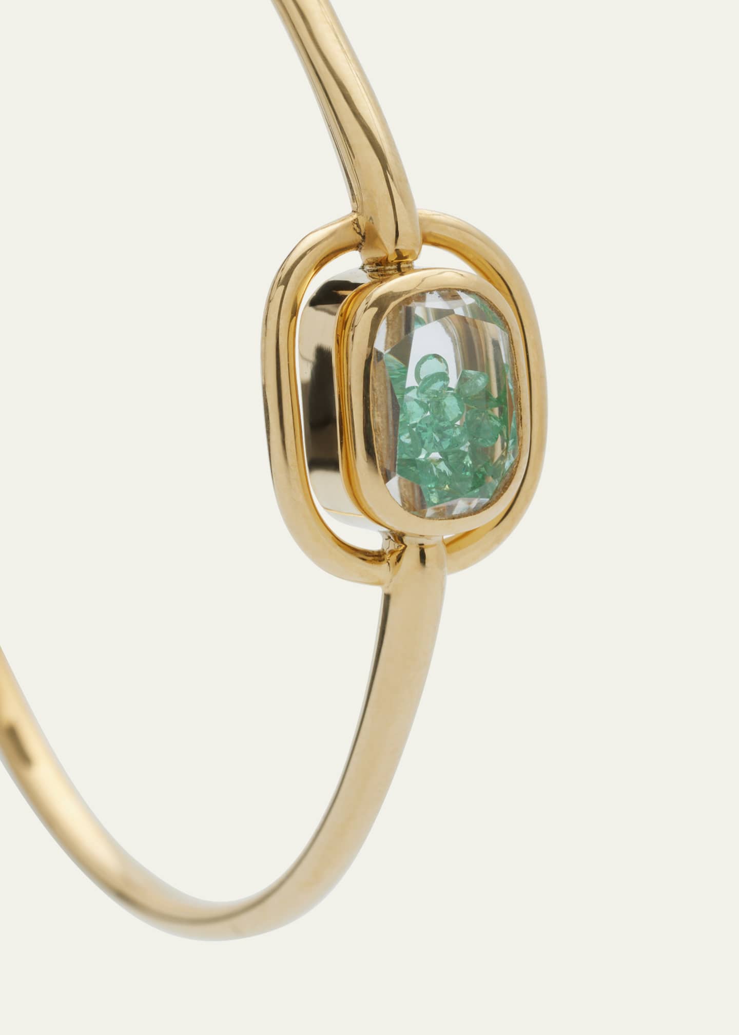 Moritz Glik Elo 40 Emerald Shaker Hoop Earrings in 18k Gold - Bergdorf Goodman