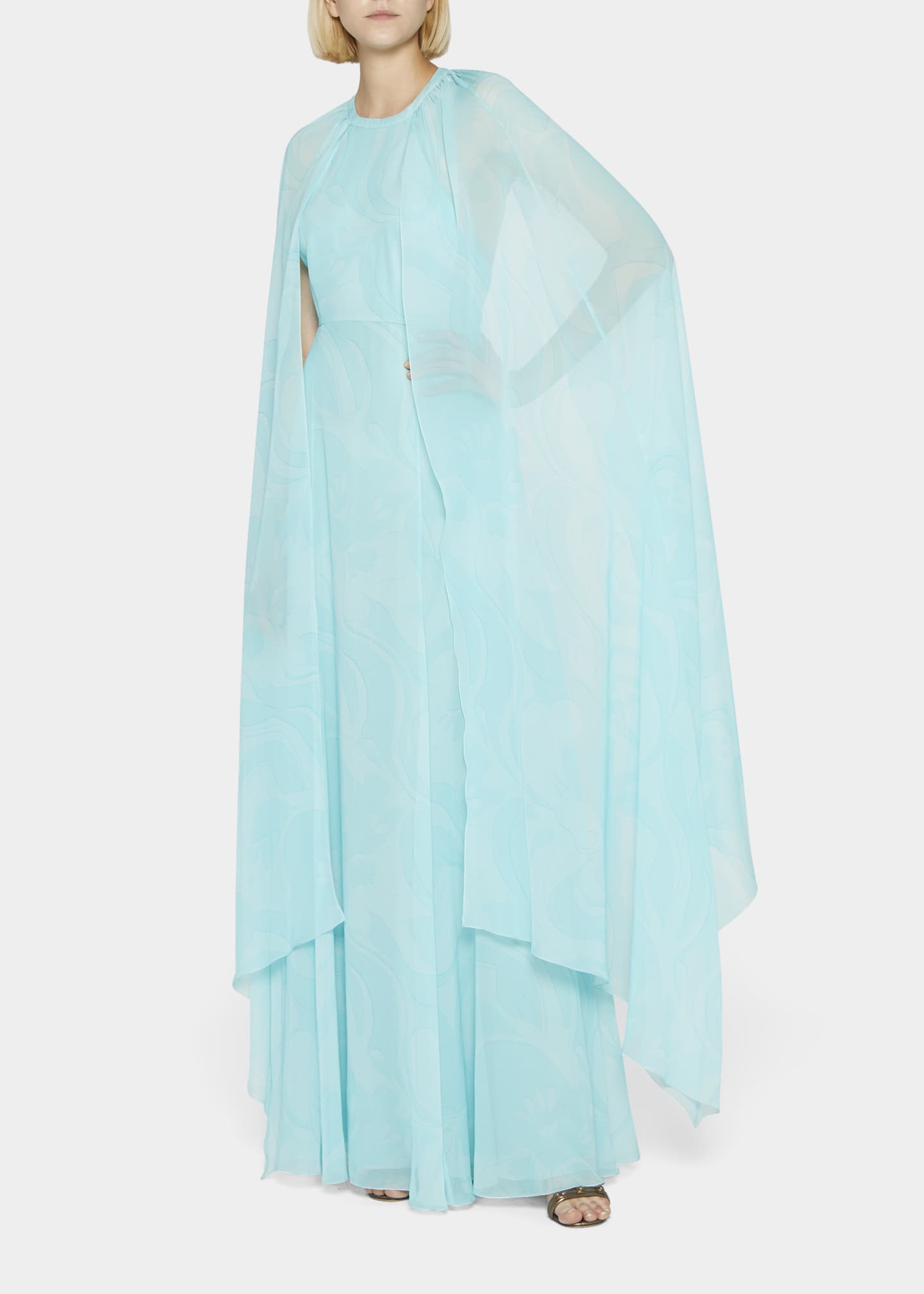 Etro Paisley Wave Silk Cape Gown - Bergdorf Goodman