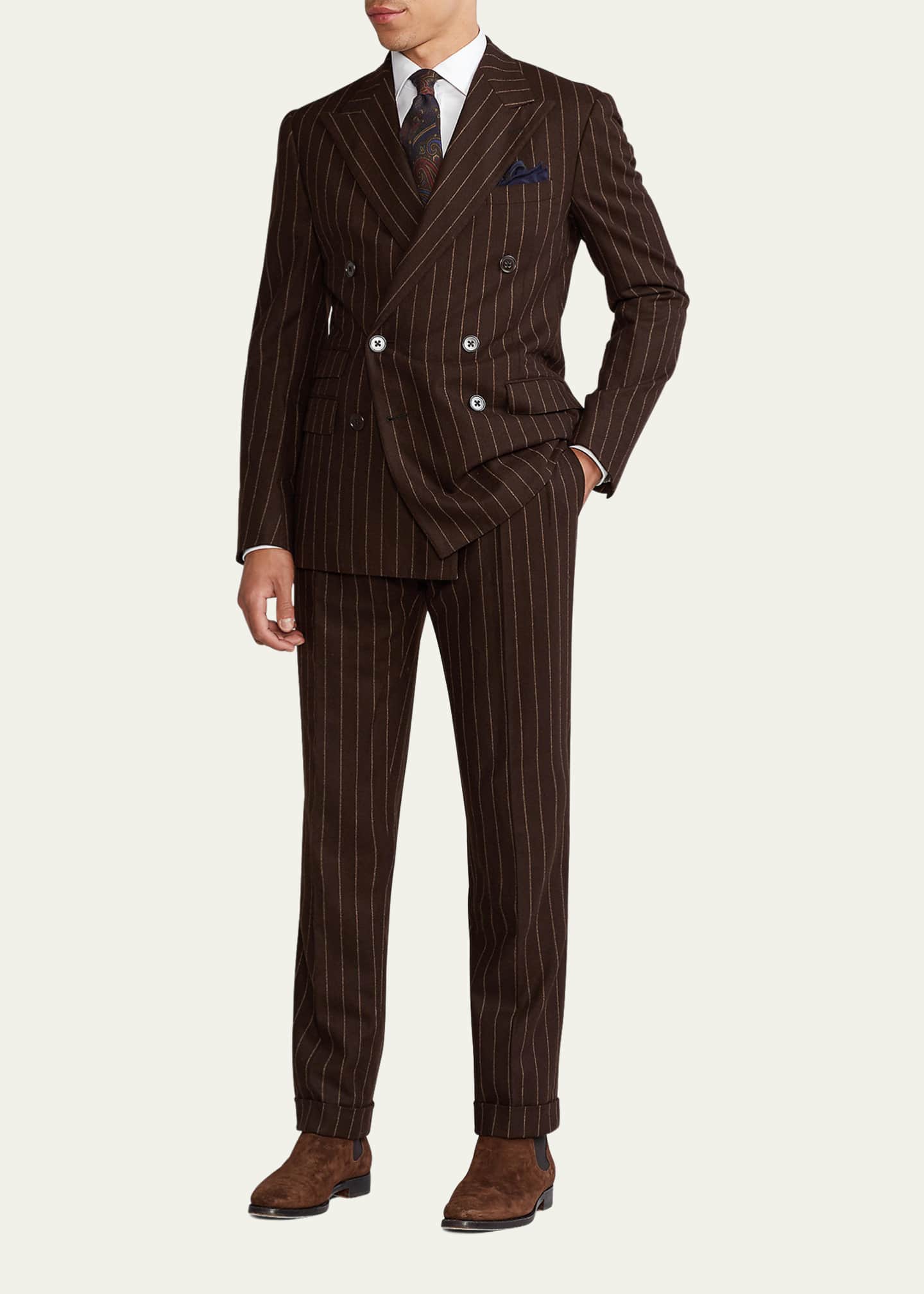 Ralph Lauren Purple Label Men's Kent Double-Breasted Pinstripe Suit ...