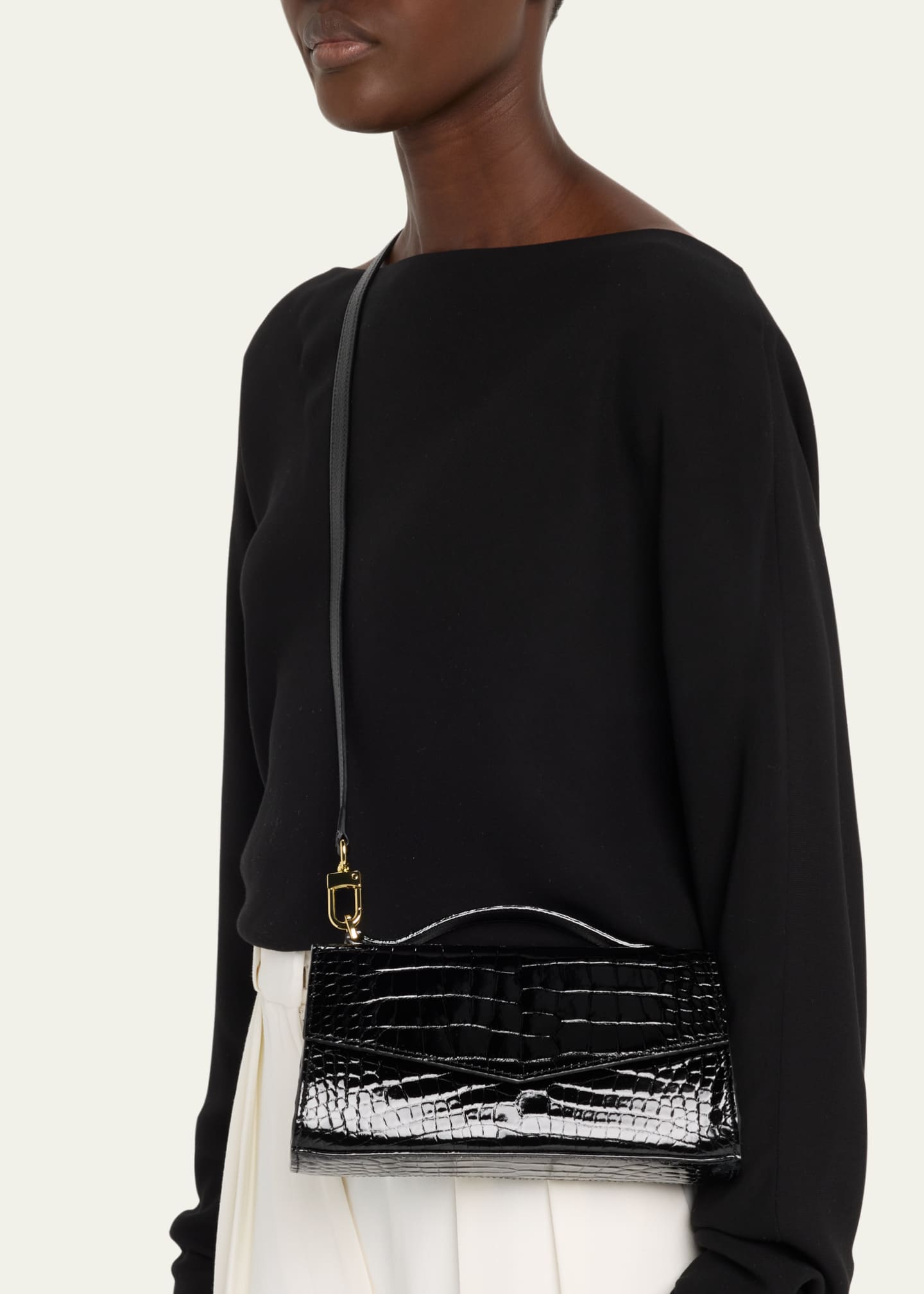 Maria Oliver Alice Shiny Alligator Top-Handle Bag - Bergdorf Goodman