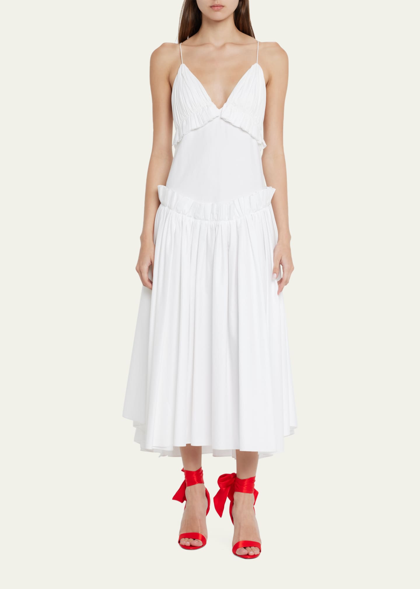 Christian Louboutin Red Sole Ribbon Ankle-Wrap Stiletto Sandals ...