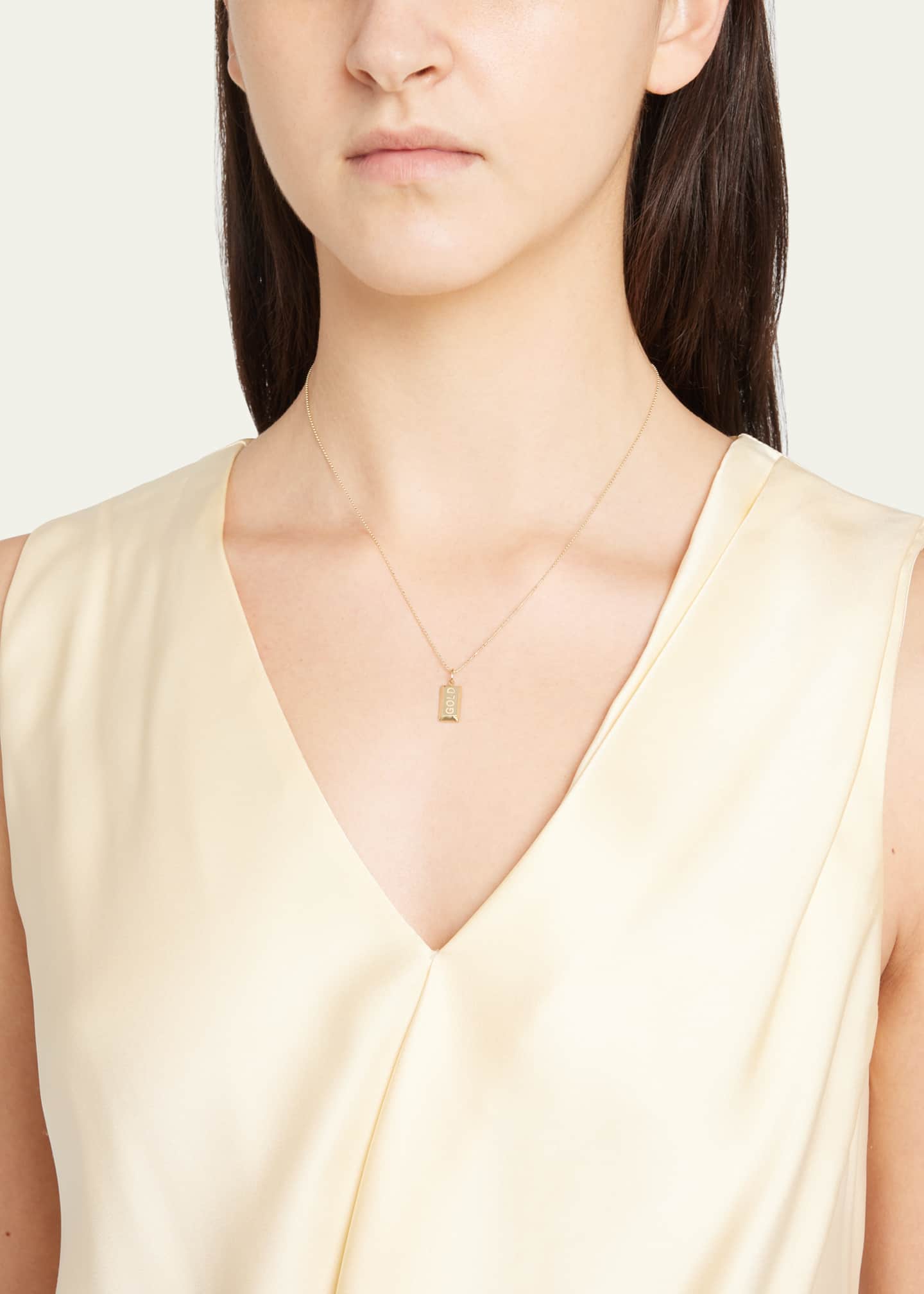 Sydney Evan Gold Bar Ingot Charm on Light Bolita Chain Necklace ...