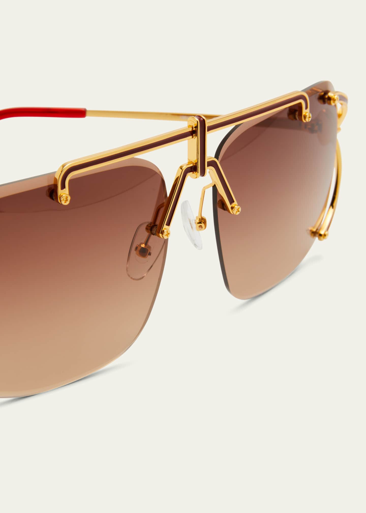 CASABLANCA Men's Monogram Wire-Rim Square Aviator Sunglasses - Bergdorf ...