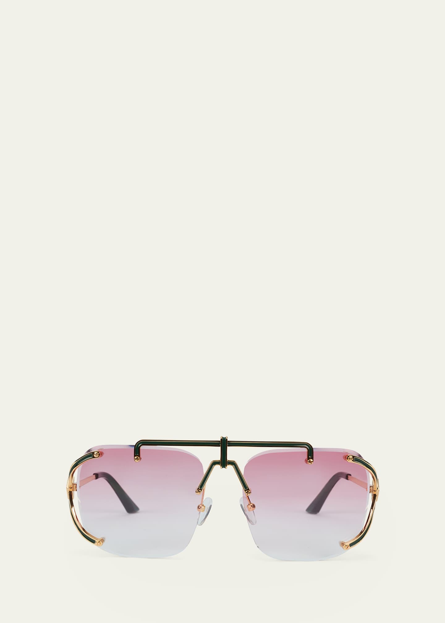 CASABLANCA Men's Monogram Wire-Rim Square Aviator Sunglasses - Bergdorf ...