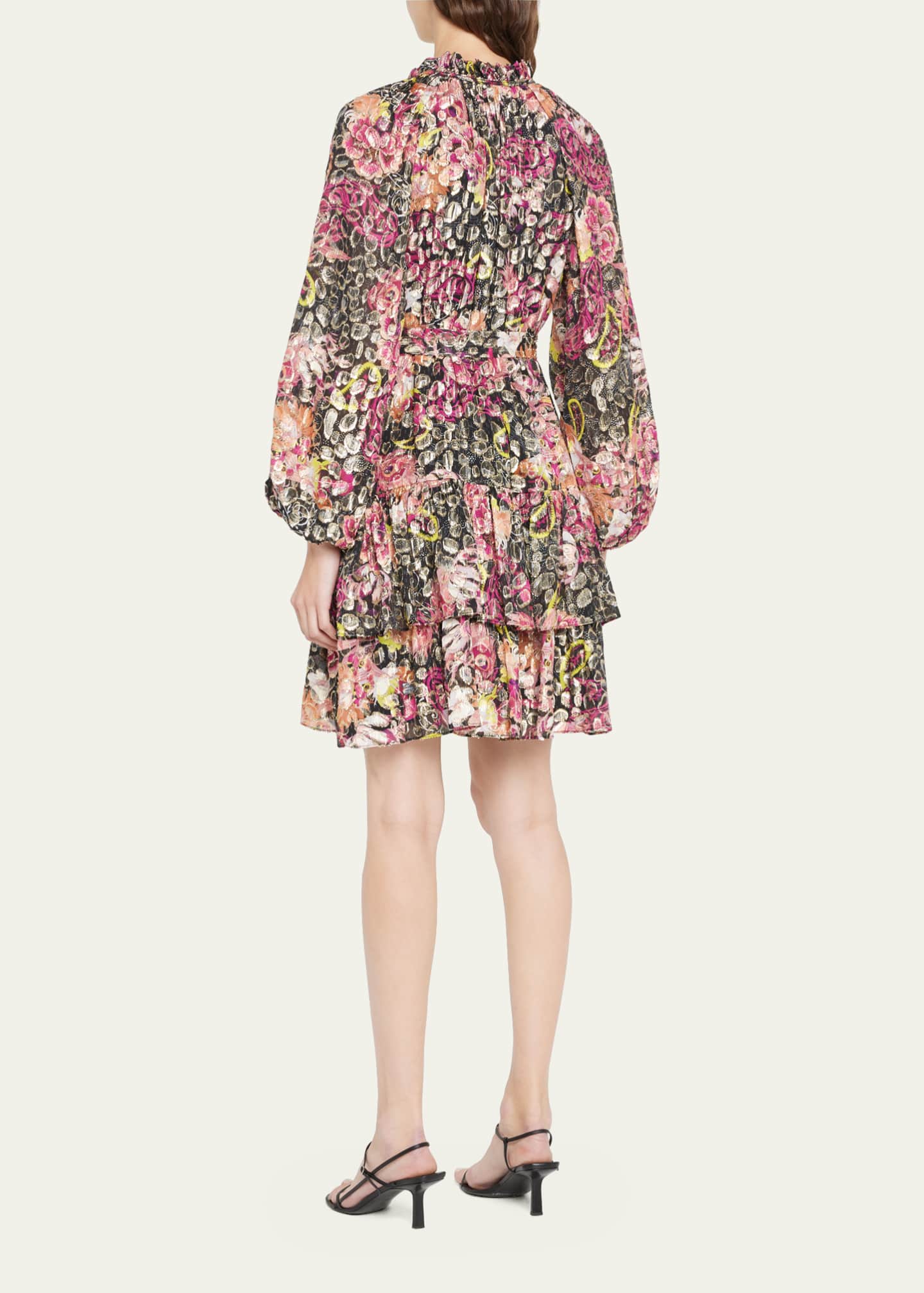 Kobi Halperin Alessi Tiered Floral-Print Mini Dress - Bergdorf Goodman