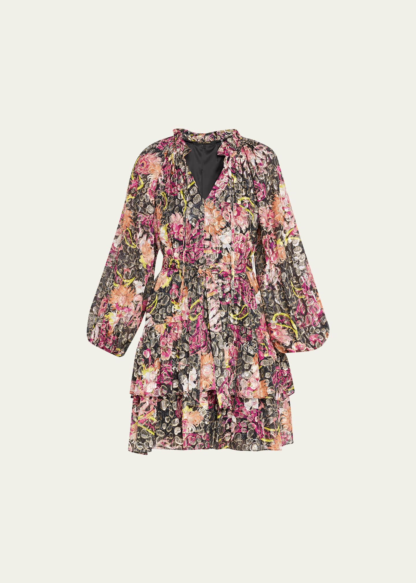 Kobi Halperin Alessi Tiered Floral-Print Mini Dress - Bergdorf Goodman