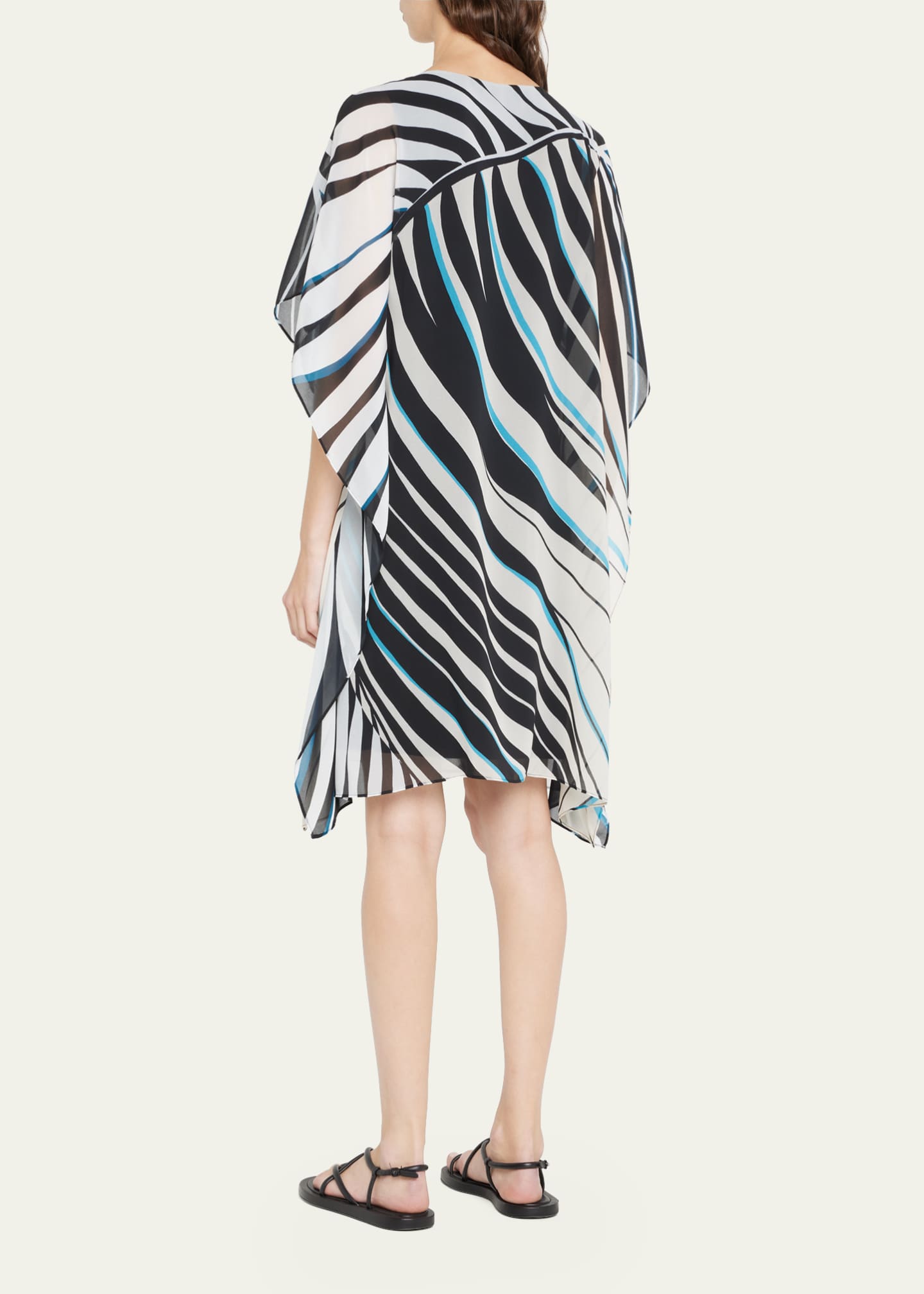 Kobi Halperin Yara Draped Abstract-Print Shift Dress - Bergdorf Goodman