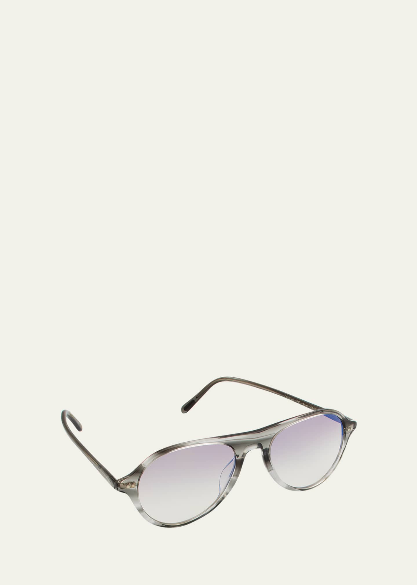 Oliver Peoples Patterned Acetate Aviator Sunglasses - Bergdorf Goodman