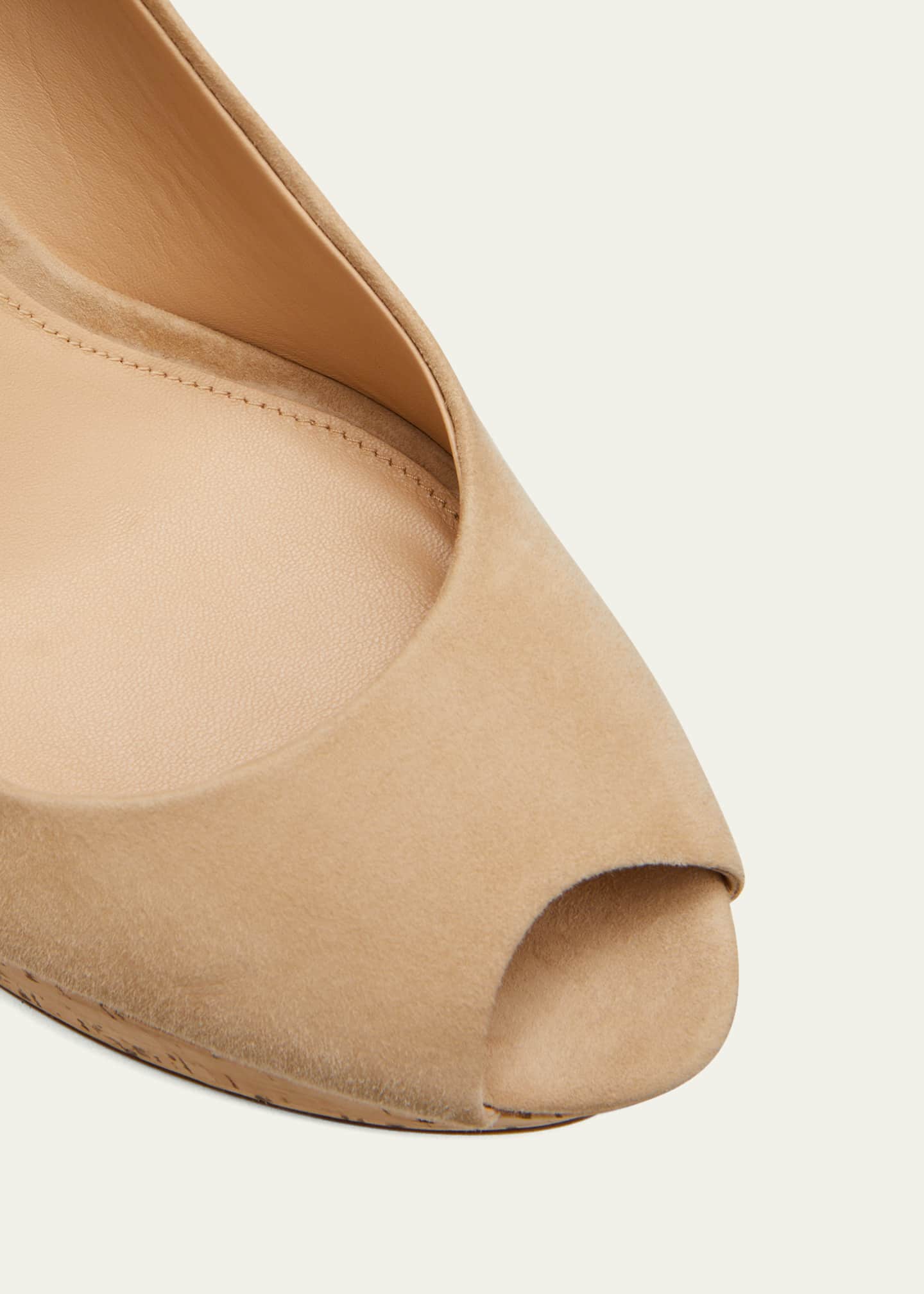 Veronica Beard Dali Suede Slingback Peep-Toe Wedge Sandals - Bergdorf ...