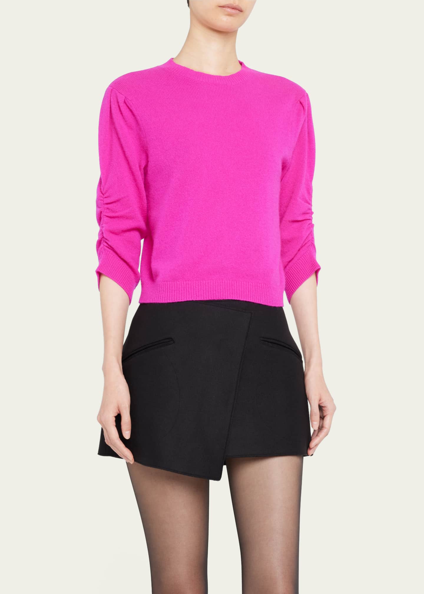 FRAME Ruched Cashmere Sweater - Bergdorf Goodman