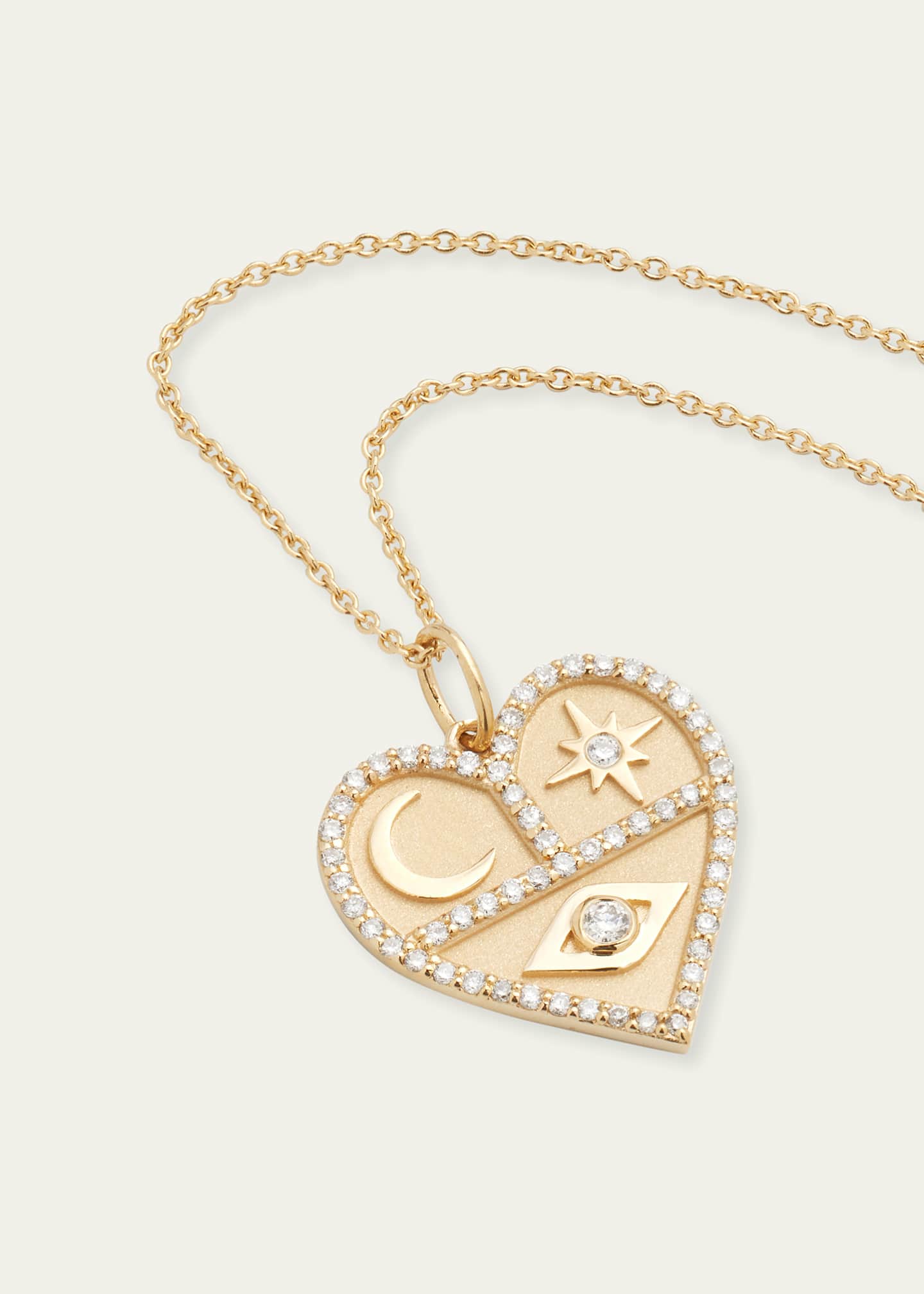 Sydney Evan 14K Gold Diamond Heart Charm Necklace - Bergdorf Goodman