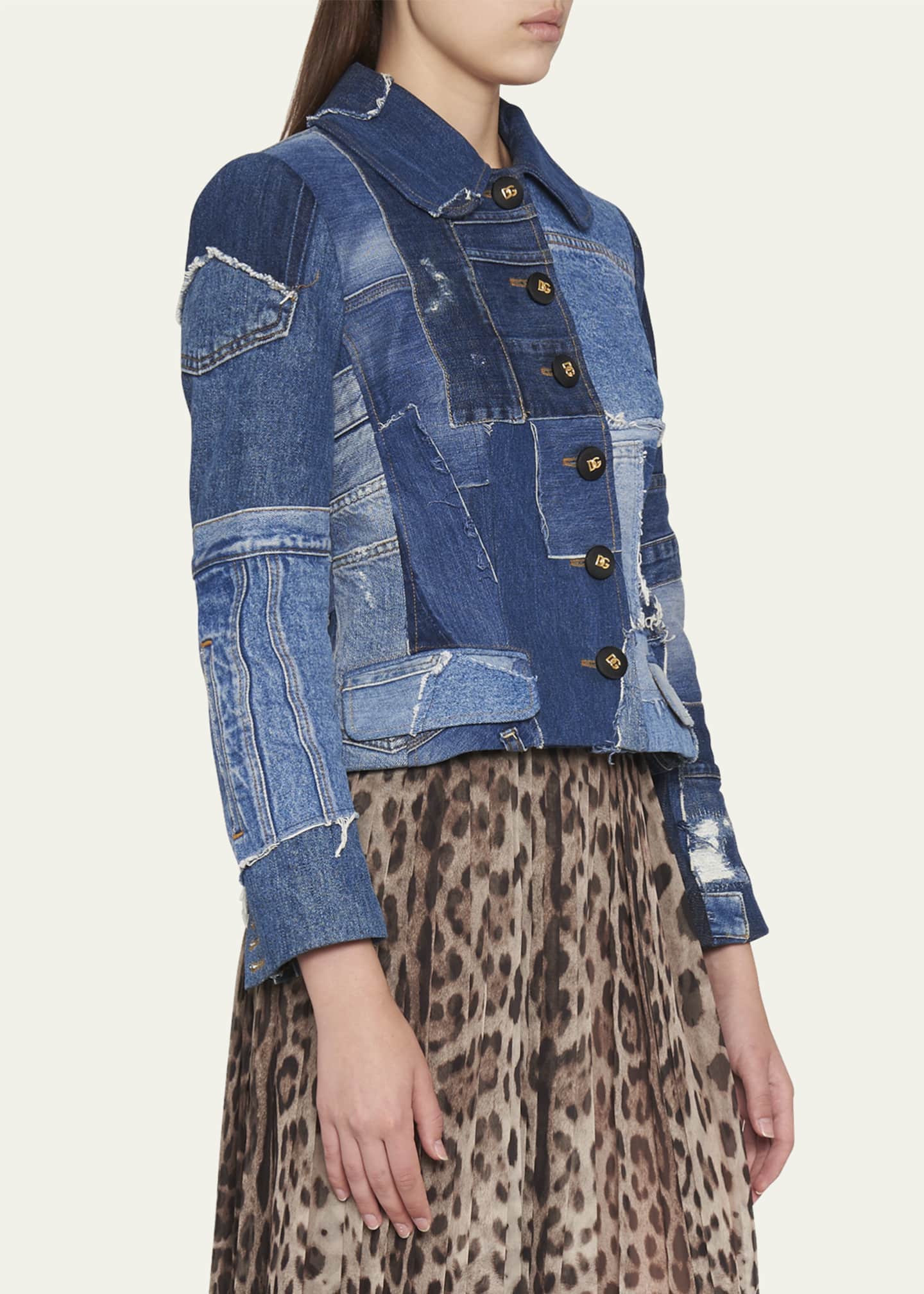 Dolce&Gabbana Patchwork Denim Top Coat - Bergdorf Goodman