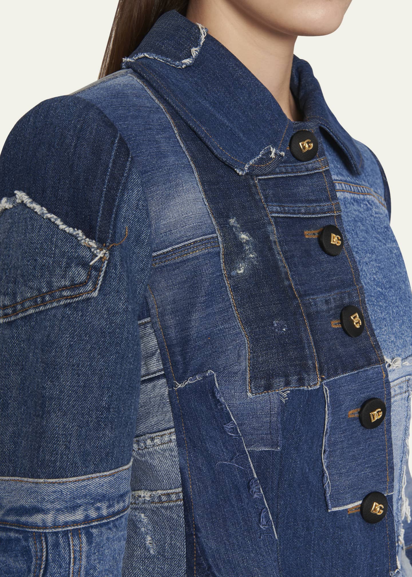 Dolce&Gabbana Patchwork Denim Top Coat - Bergdorf Goodman