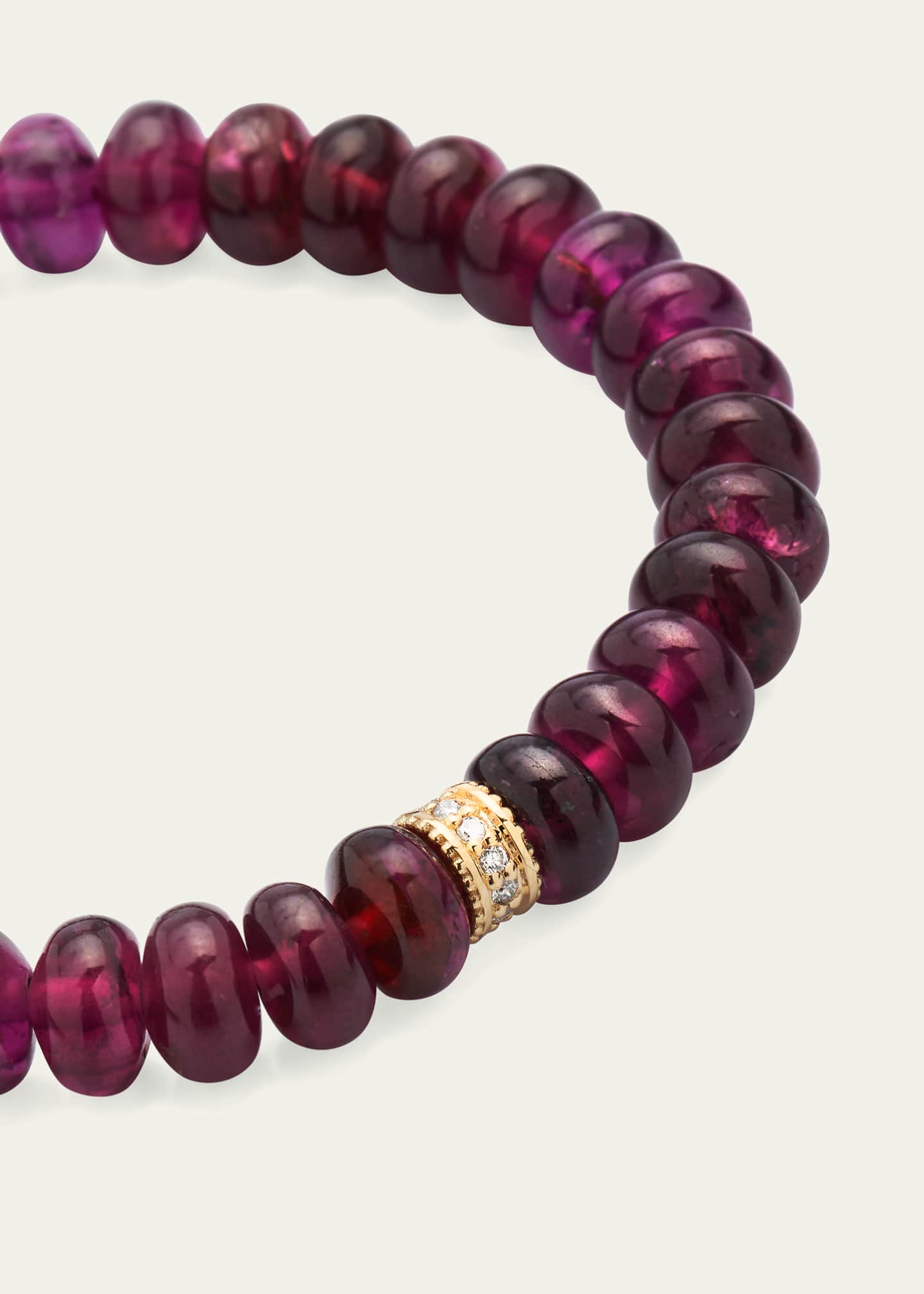 Sydney Evan Scallop Edge Pave Rondelle on Rhodolite Bead Bracelet ...