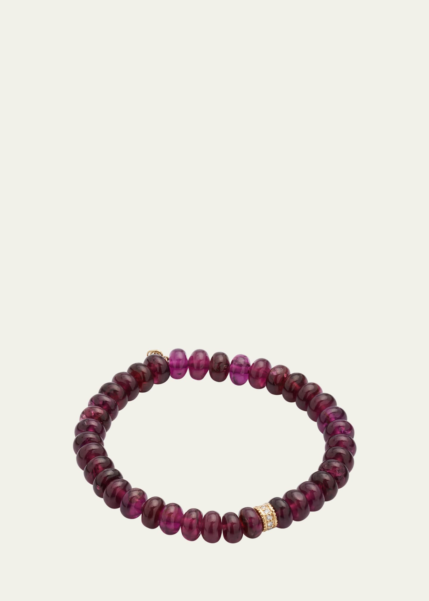 Sydney Evan Scallop Edge Pave Rondelle on Rhodolite Bead Bracelet ...