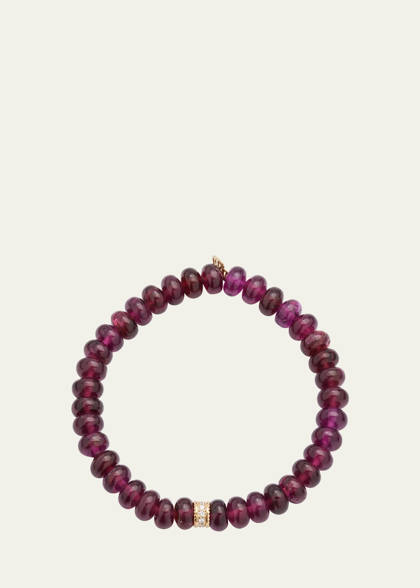 Sydney Evan Scallop Edge Pave Rondelle on Rhodolite Bead Bracelet ...