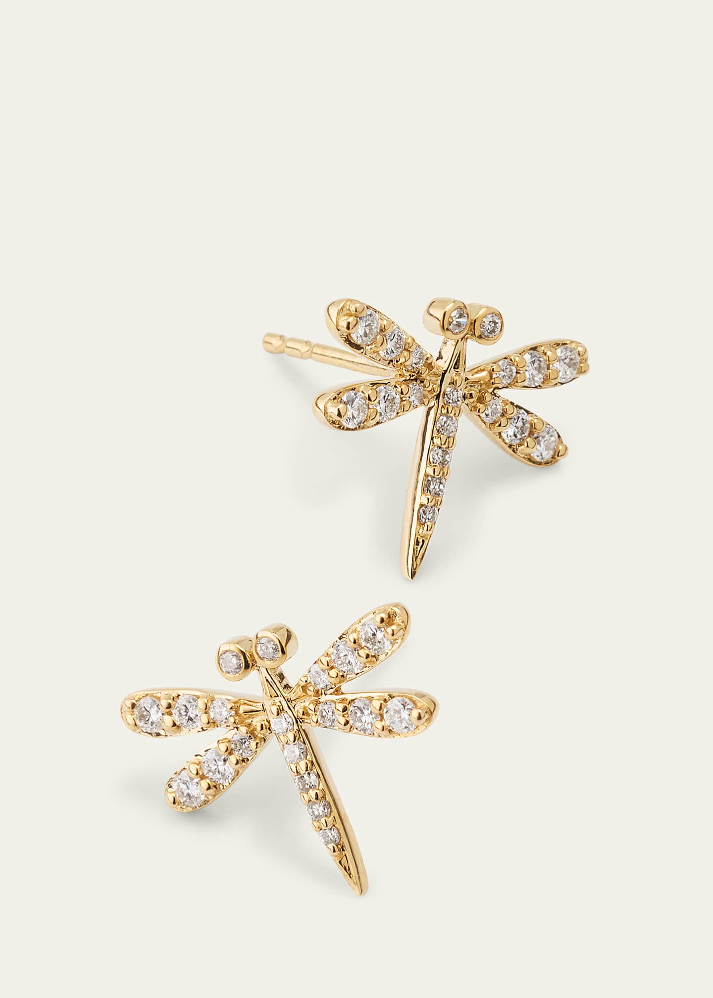 Sydney Evan 14K Diamond Dragonfly Stud Earring, Single - Bergdorf Goodman