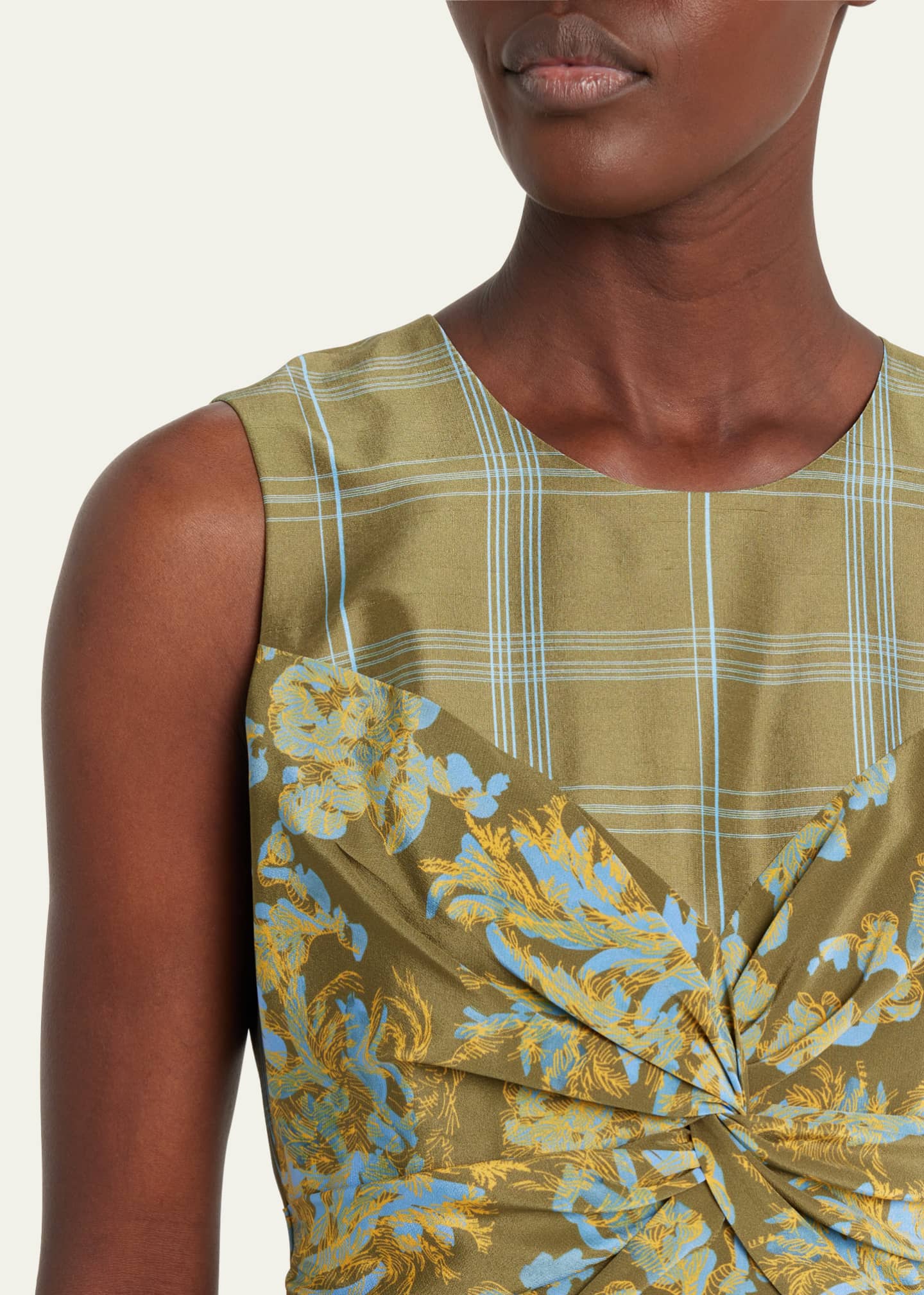 Lafayette 148 New York Patchwork-Print Twist-Front Maxi Dress ...