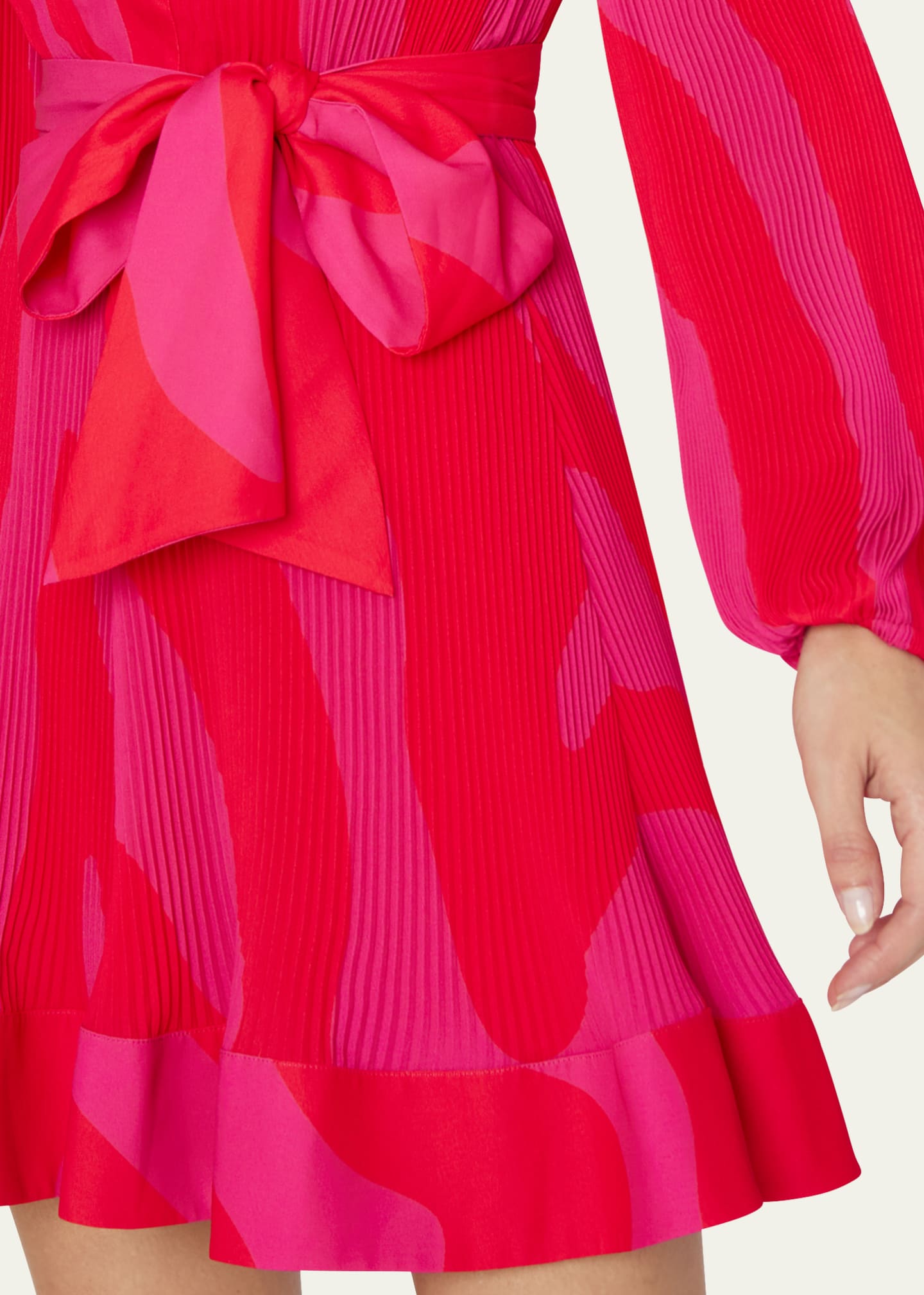 Milly Liv Pleated Zebra-Print Mini Dress - Bergdorf Goodman