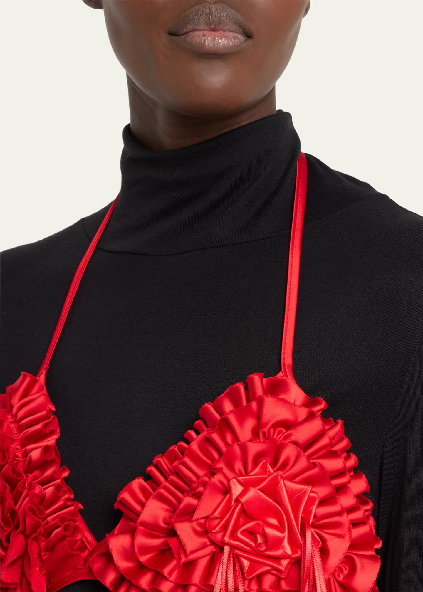 VAQUERA Rosette Ruffle Fringe-Ties Bra - Bergdorf Goodman