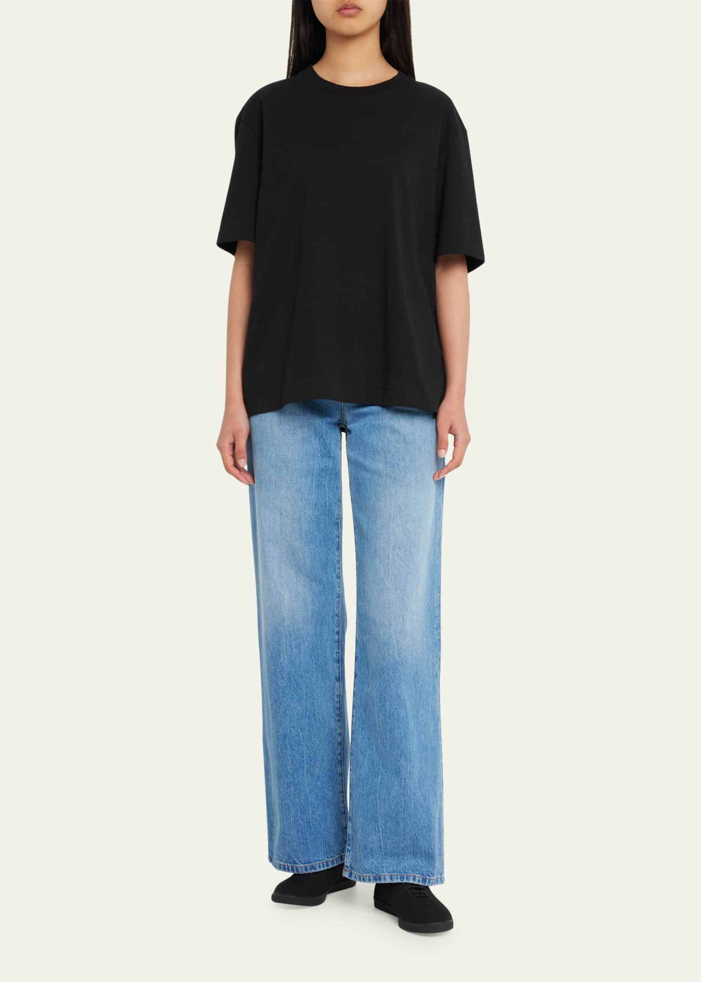 THE ROW Eglitta Straight-Leg Denim Pants - Bergdorf Goodman THE ROW Eglitta Straight-Leg Denim Pants - Bergdorf Goodman