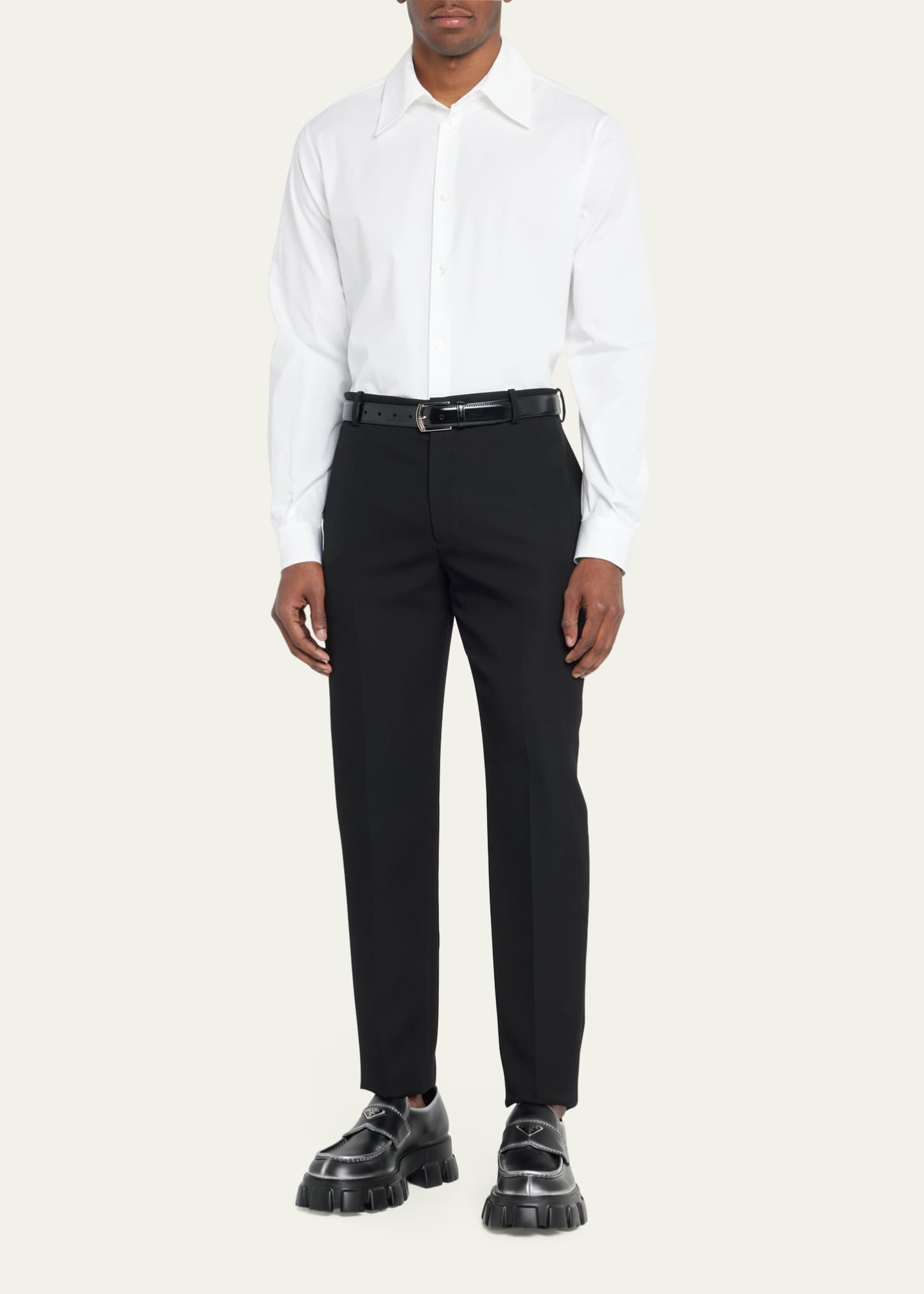Prada Men's Monolith Rois Fumato Loafers - Bergdorf Goodman
