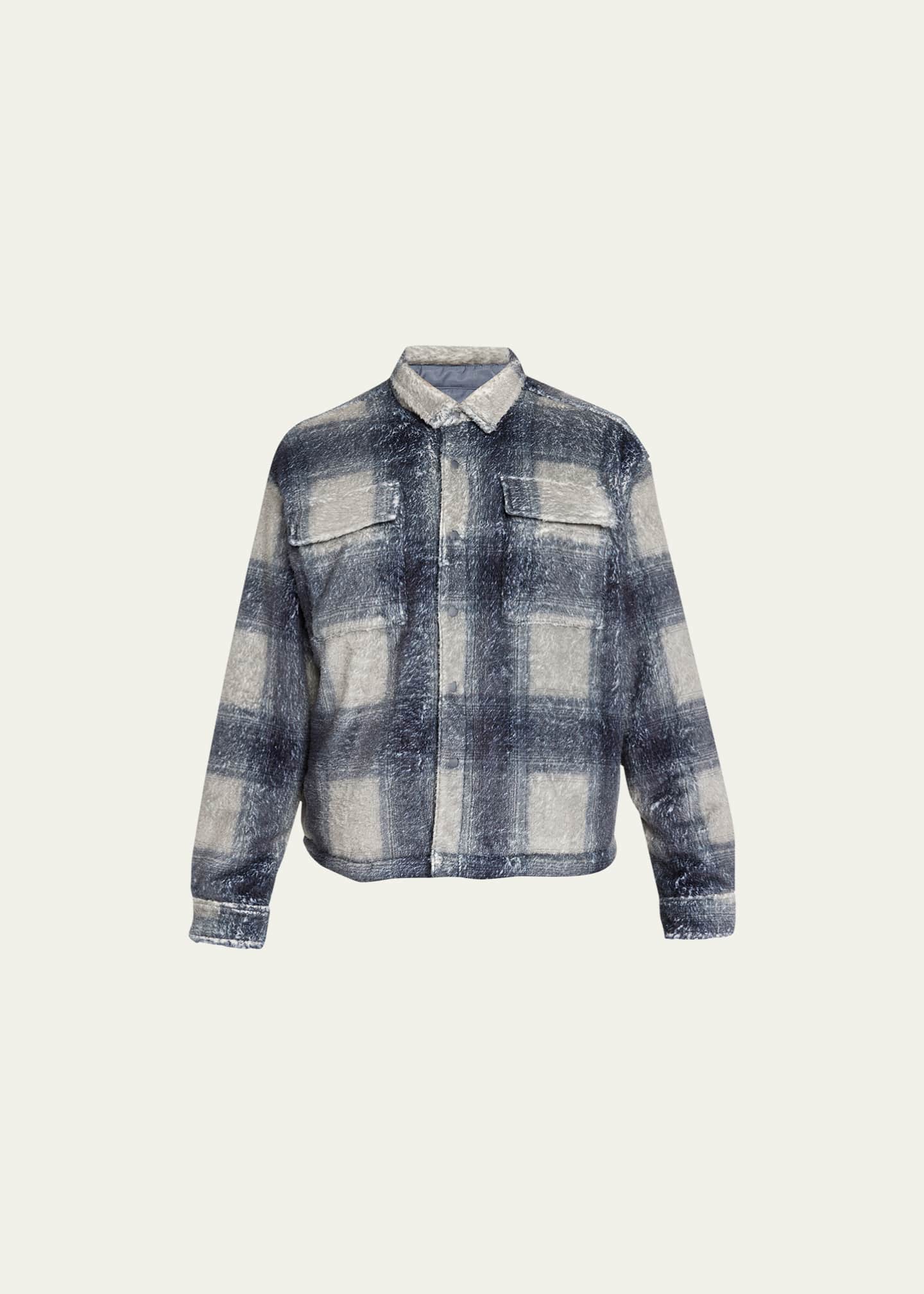 Stampd Men's Plaid Cropped Sherpa Jacket - Bergdorf Goodman