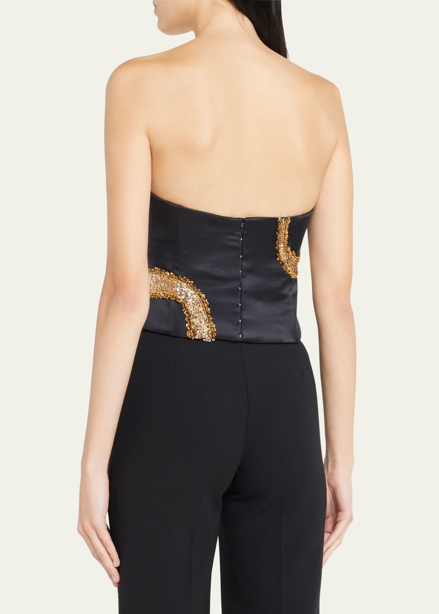 Josie Natori Floral-Embroidered Silk Bustier - Bergdorf Goodman