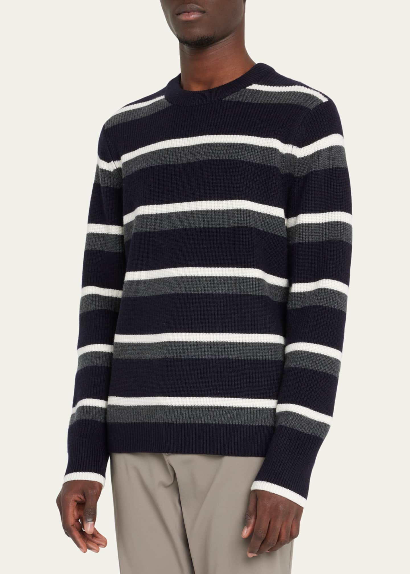 Theory Men's Gary Striped Wool Sweater - Bergdorf Goodman