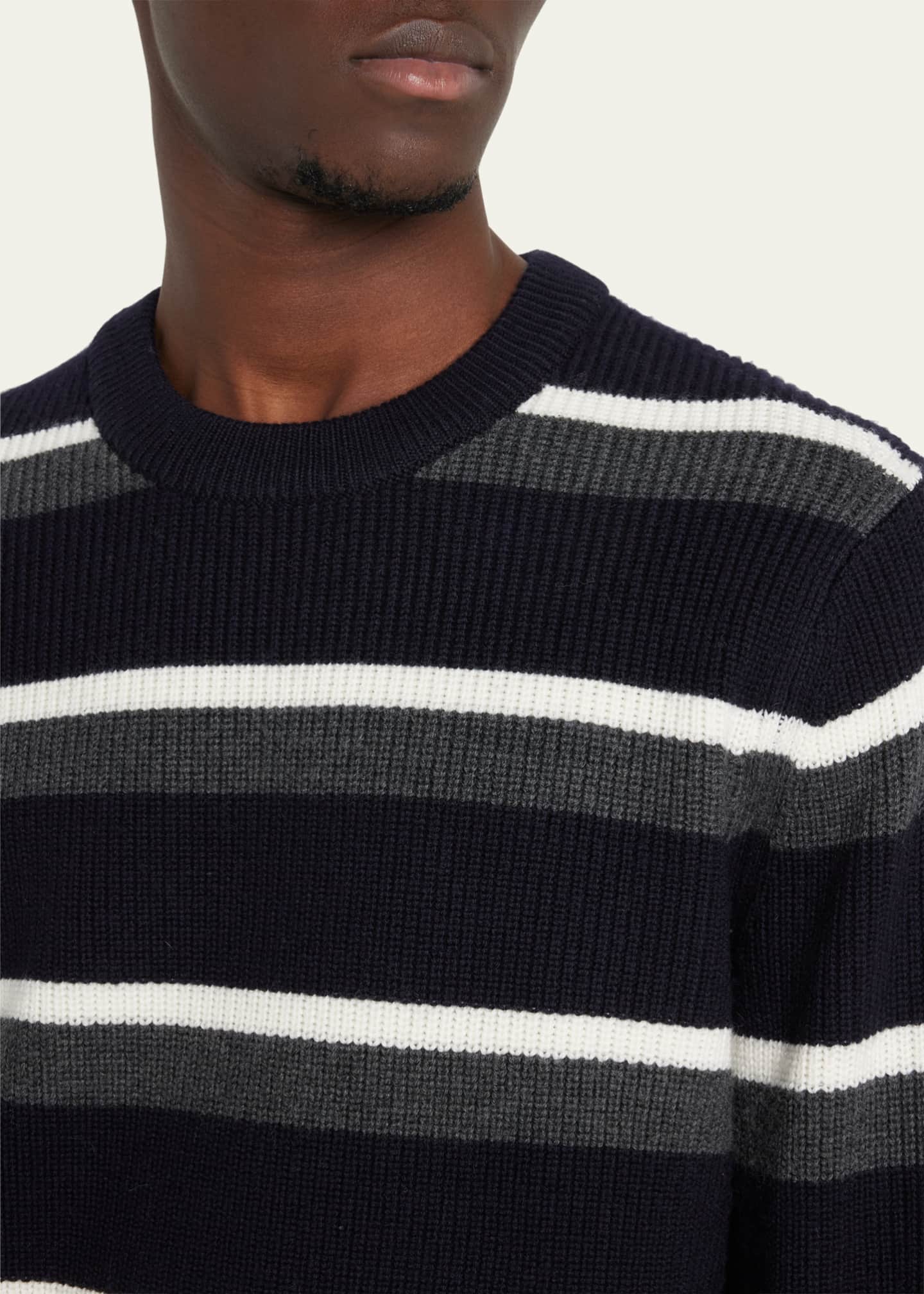 Theory Men's Gary Striped Wool Sweater - Bergdorf Goodman