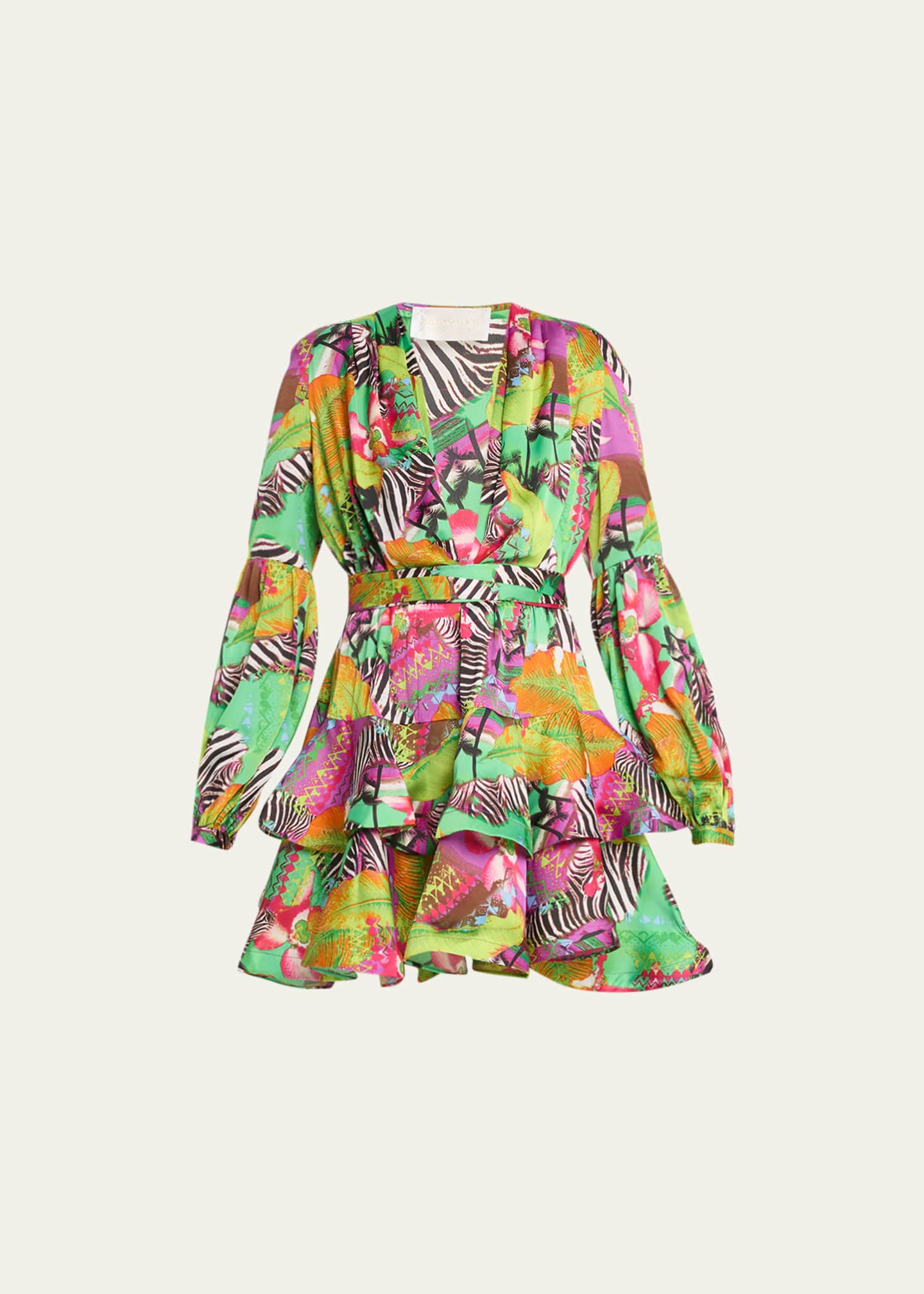 Bronx and Banco Bedouin Tiered Abstract-Print Mini Dress - Bergdorf Goodman