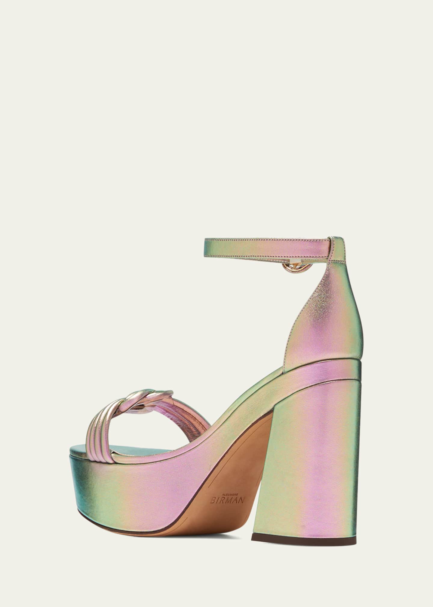 Alexandre Birman Vicky Metallic Knot Platform Sandals - Bergdorf Goodman