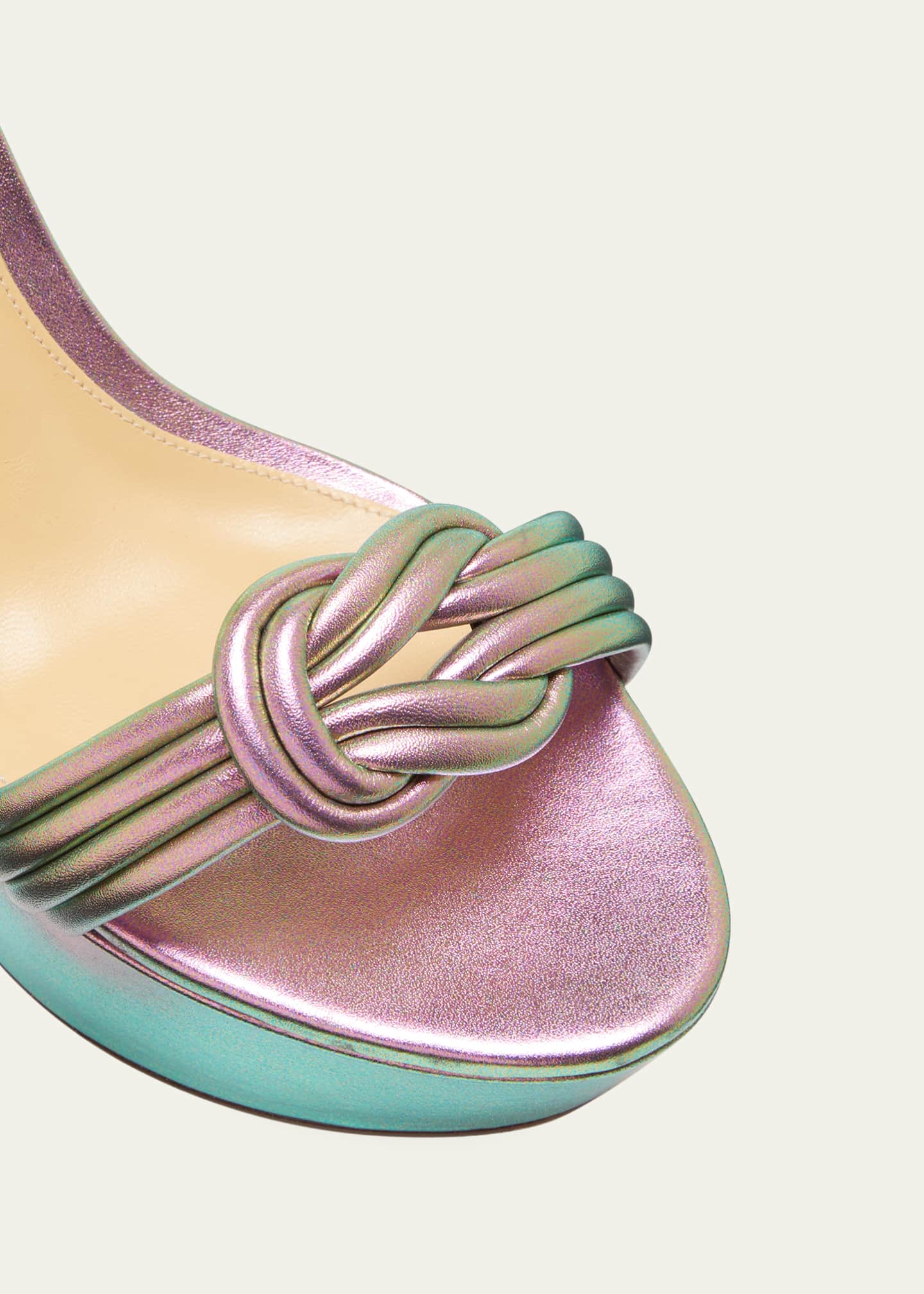 Alexandre Birman Vicky Metallic Knot Platform Sandals - Bergdorf Goodman