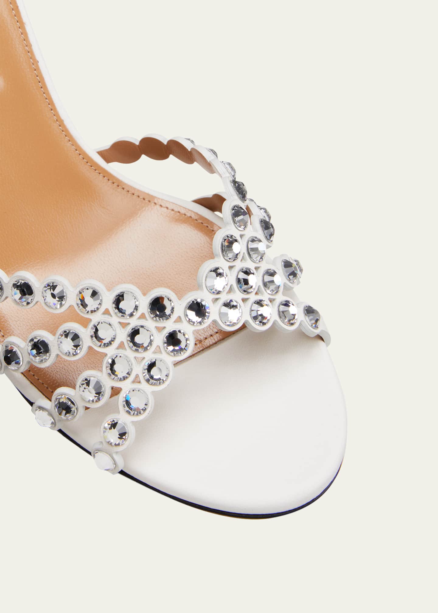 Aquazzura Tequila Crystal Lambskin Mule Sandals - Bergdorf Goodman