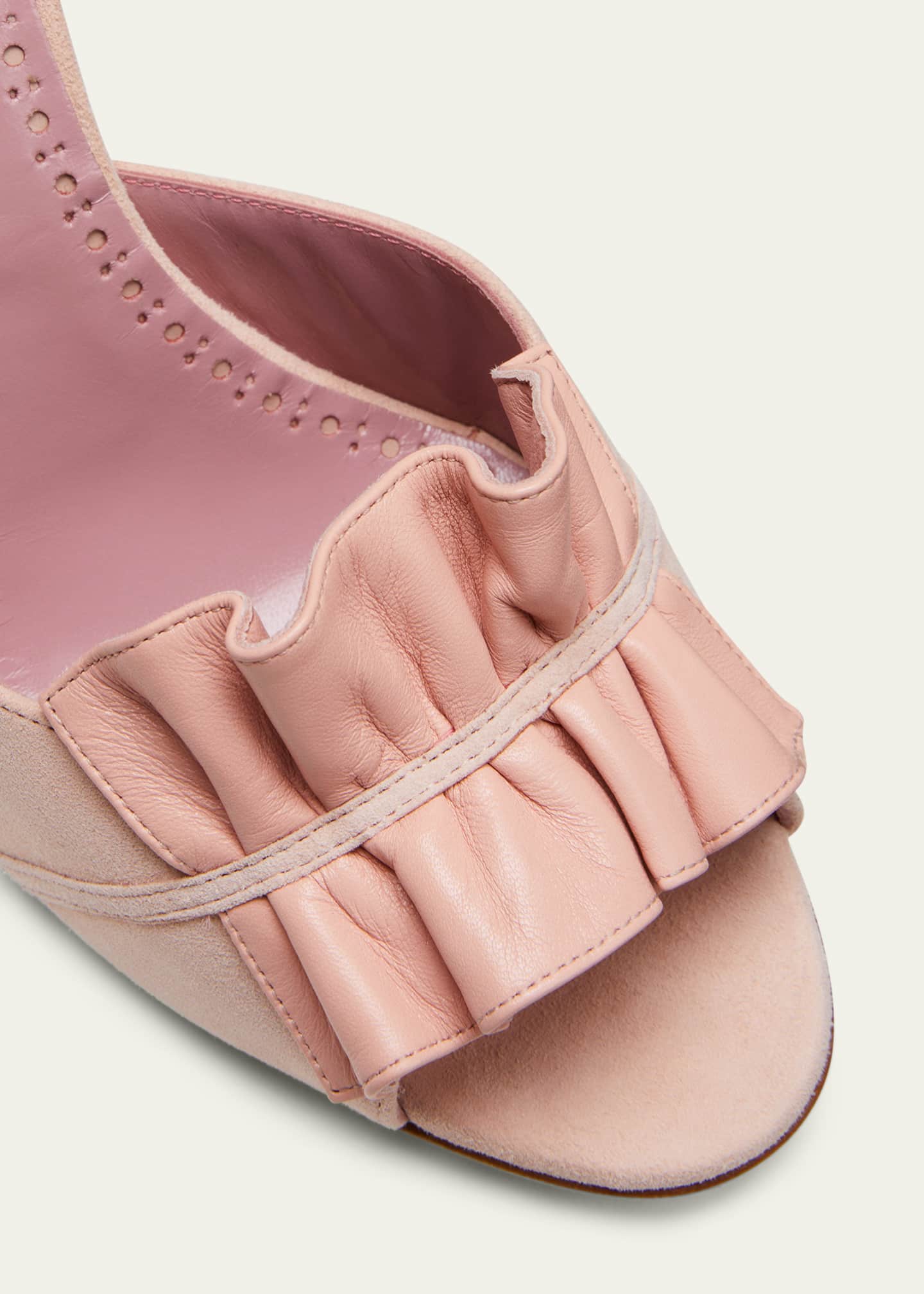 Manolo Blahnik Khedni Ruffle Peep-Toe Stiletto Pumps - Bergdorf Goodman