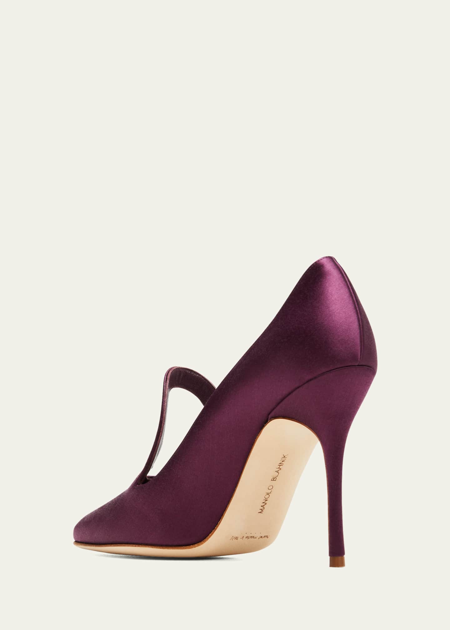 Manolo Blahnik Pigafa Satin Cutout Stiletto Pumps - Bergdorf Goodman