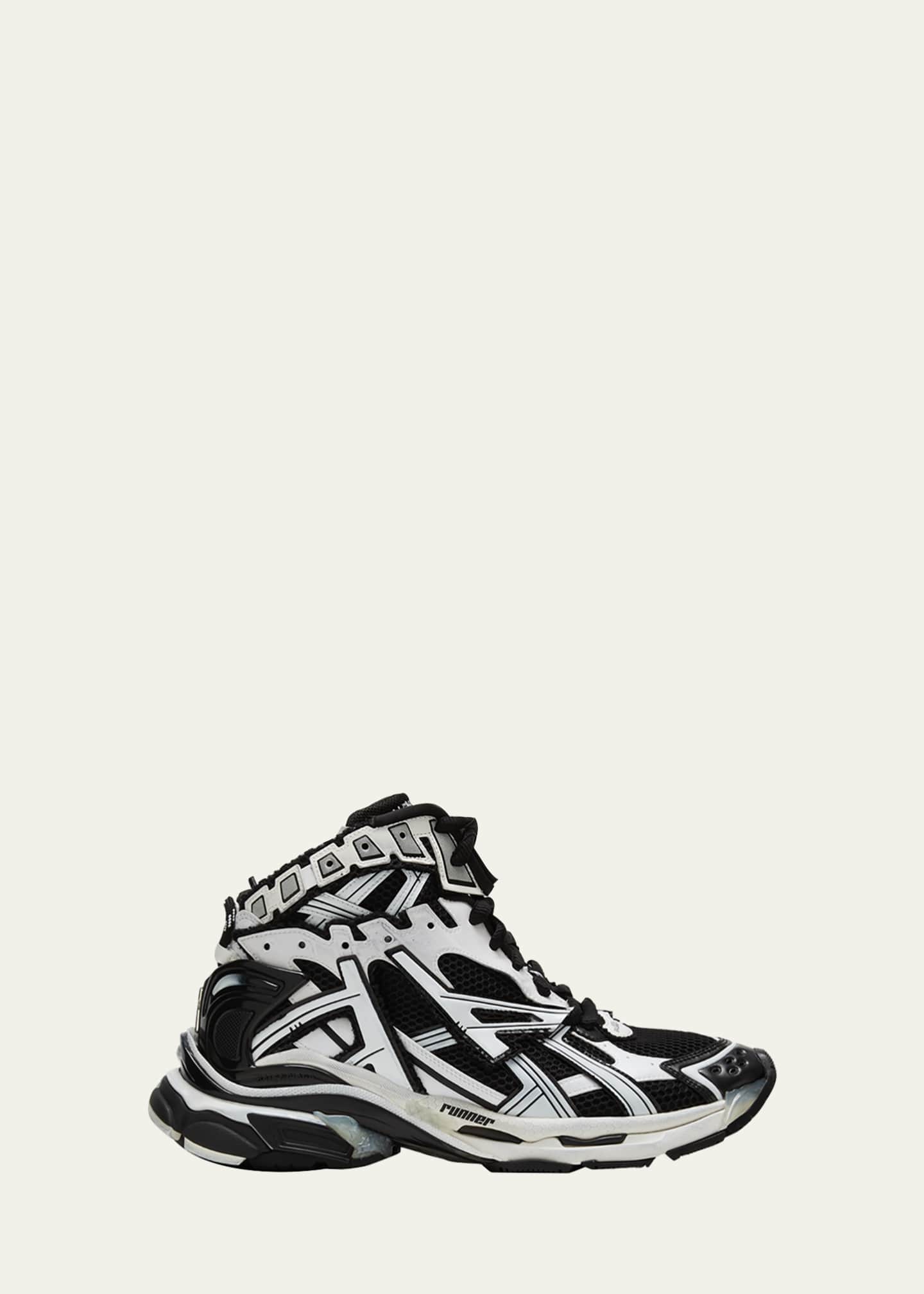 Balenciaga Men's Caged Mesh High-Top Runner Sneakers - Bergdorf Goodman