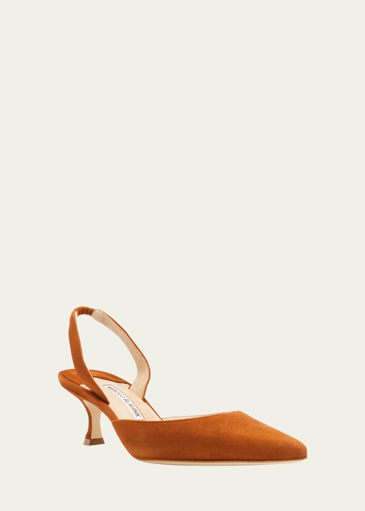 Manolo Blahnik Carolyne Kitten-Heel Halter Pumps - Bergdorf Goodman