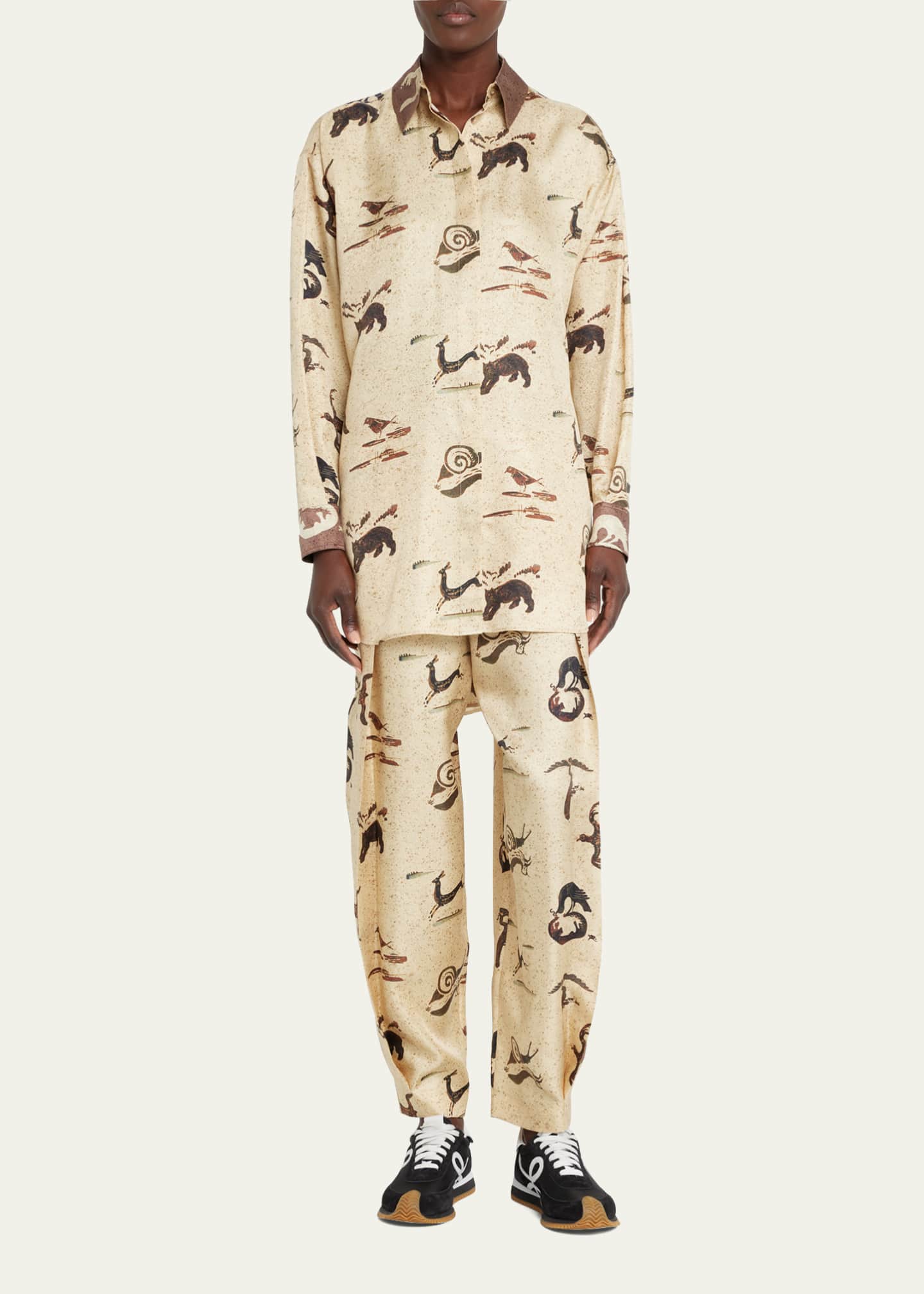 Loewe Animal Print Balloon Trousers - Bergdorf Goodman